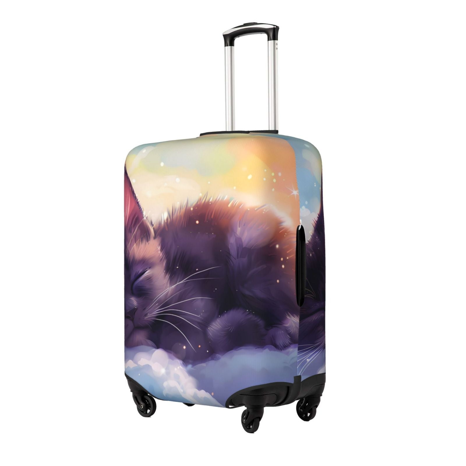 Fuzoiu Colorful Cloud Sleeping Cat Print Suitcase Cover,Washable ...