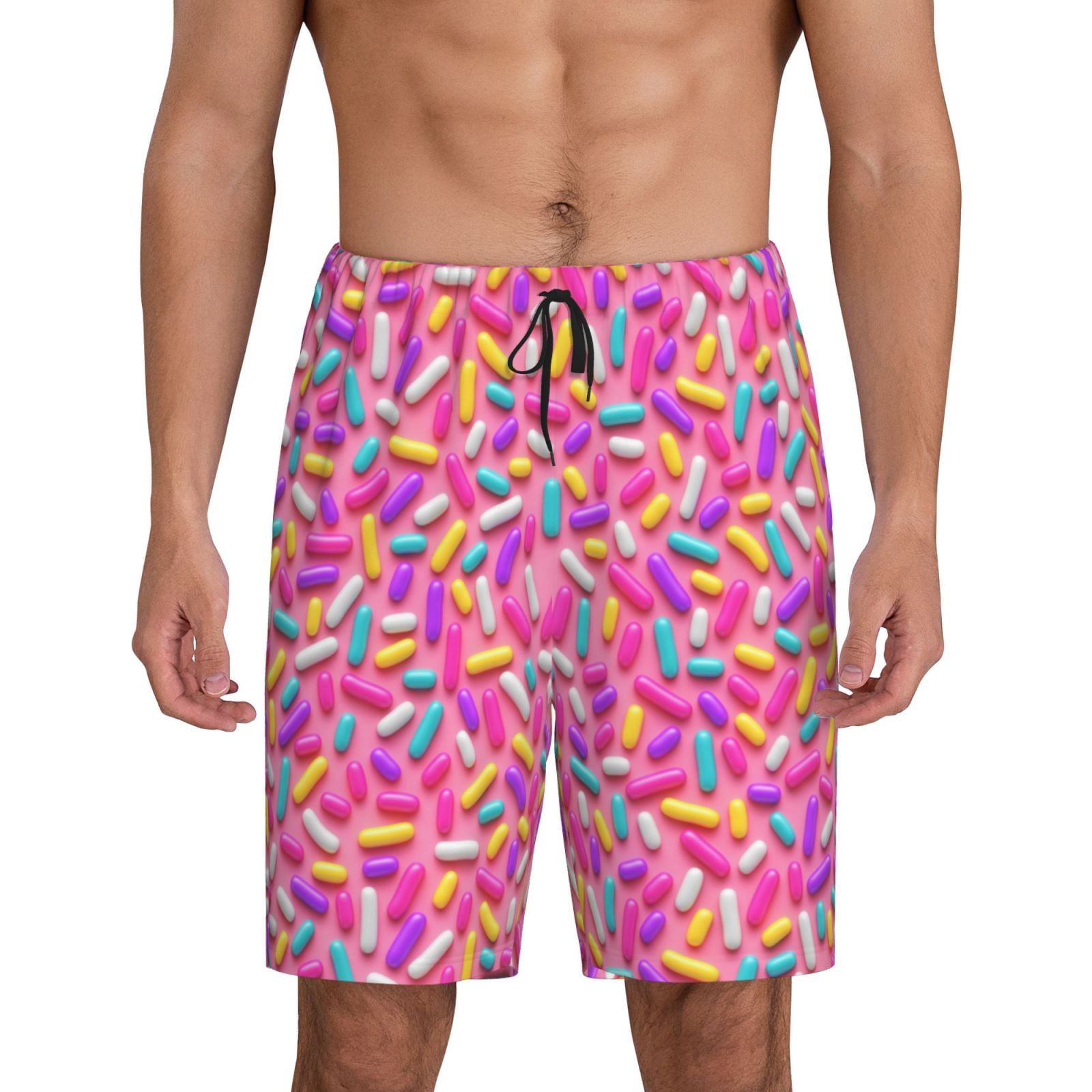 Fuzoiu Colorful Donuts 1 Print Pajama Shorts for Men, Men's Pajama ...