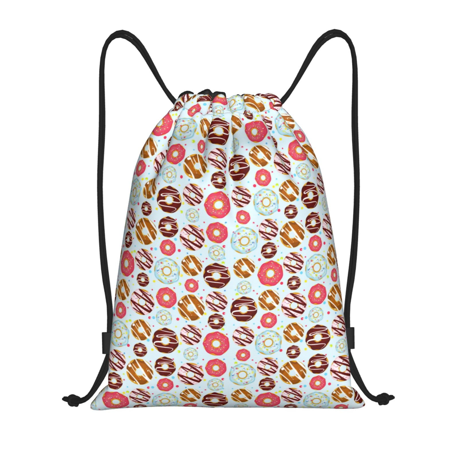 Fuzoiu Colorful Donuts Print Drawstring Backpack for Gym, Travel, Yoga ...