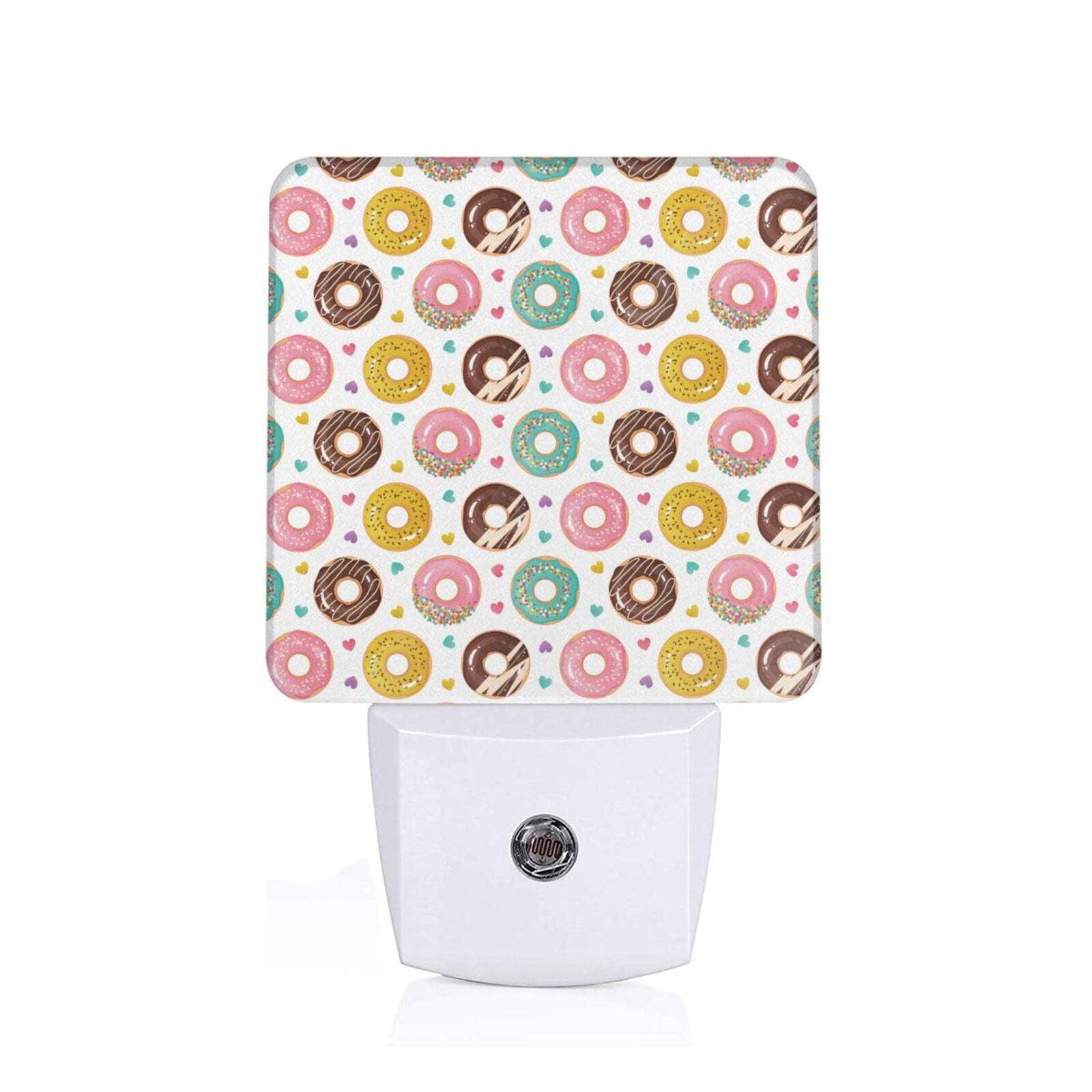 Fuzoiu Colorful Donuts Print Dusk to Dawn LED Night Light with Light ...
