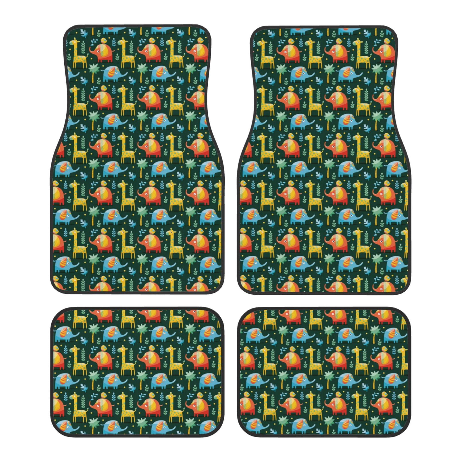 Fuzoiu Colorful Elephants Print Carpet Floor Mats for Car,Car Foot Mat ...