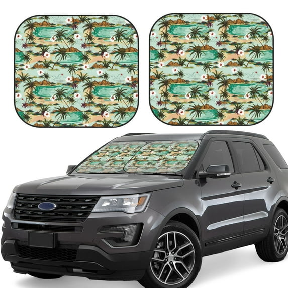 Fuzoiu Colorful Hawaii Palms Print Car Windshield Sunshade,Folding ...