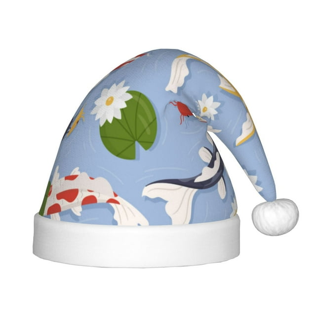 Fuzoiu Colorful Koi Fish Print Santa Hat Christmas Hat for kids,Santa ...