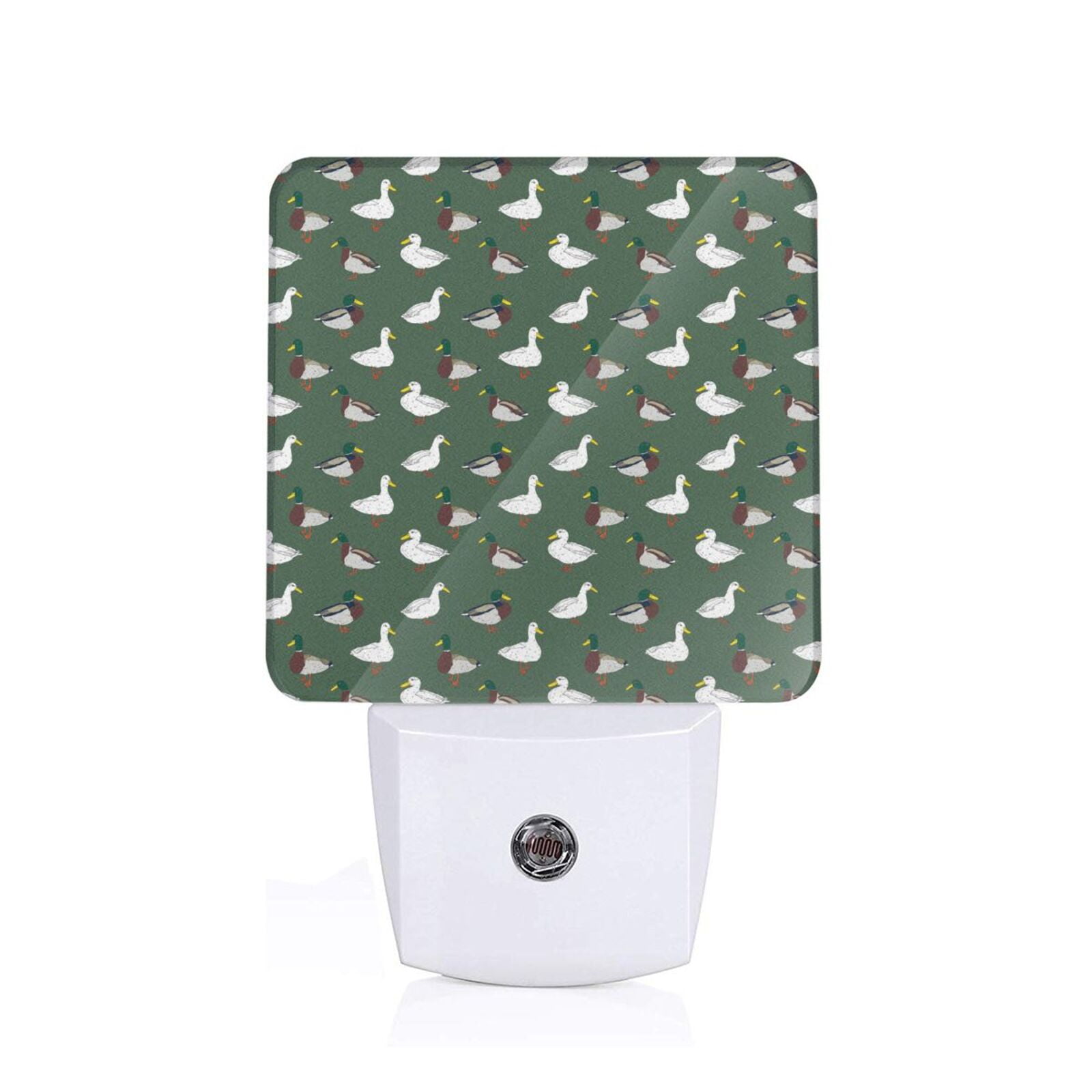 Fuzoiu Colorful Mallard Duck Print Dusk to Dawn LED Night Light with ...