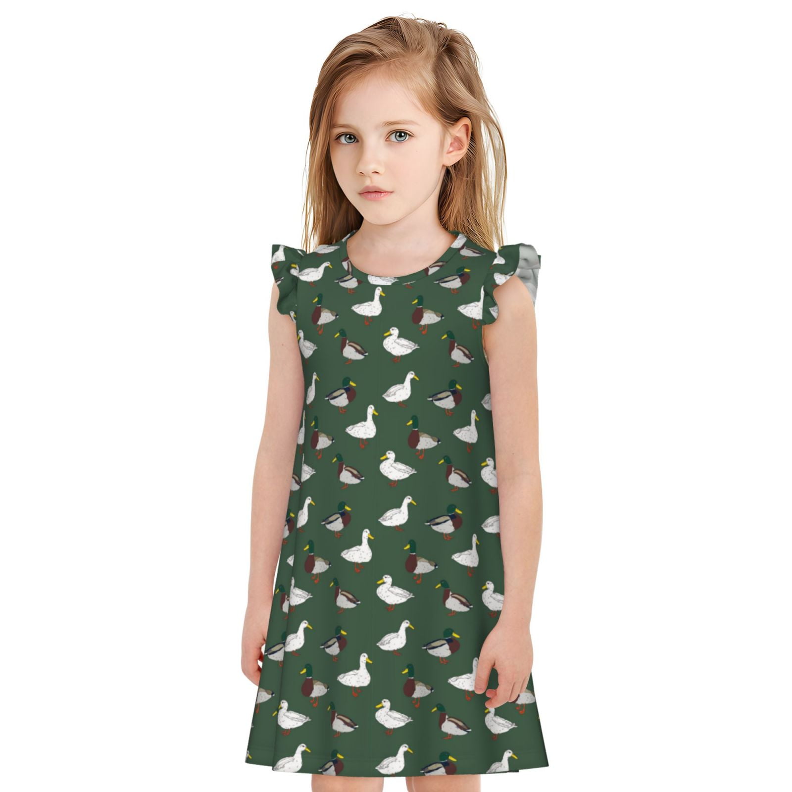 Fuzoiu Colorful Mallard Duck Print Girls' Nightgowns Pajamas Dress ...
