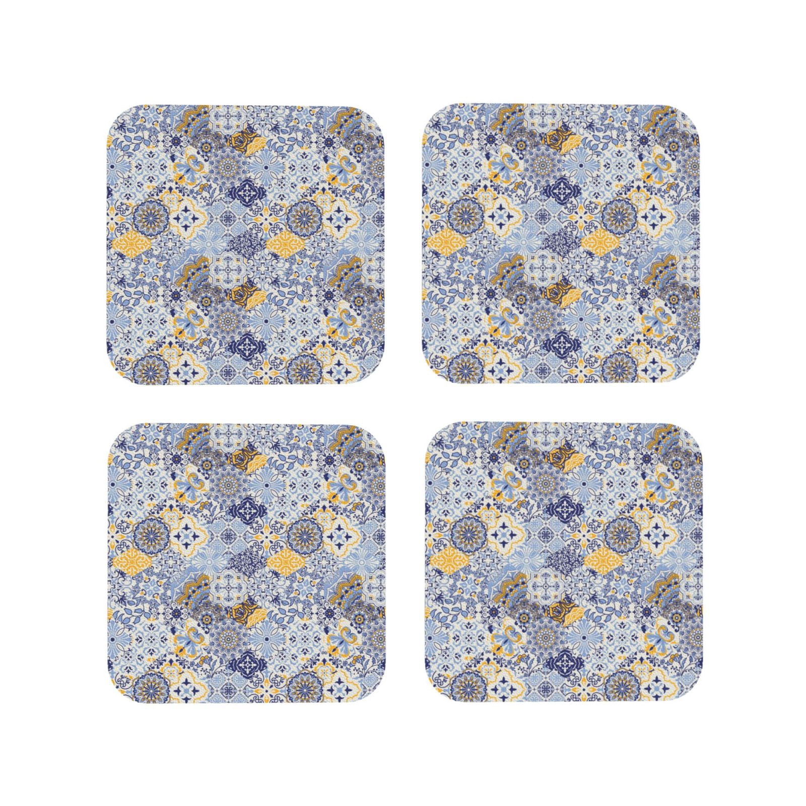 Fuzoiu Colorful Mandalas Print Leather Coasters Set,Drink Coasters Set ...