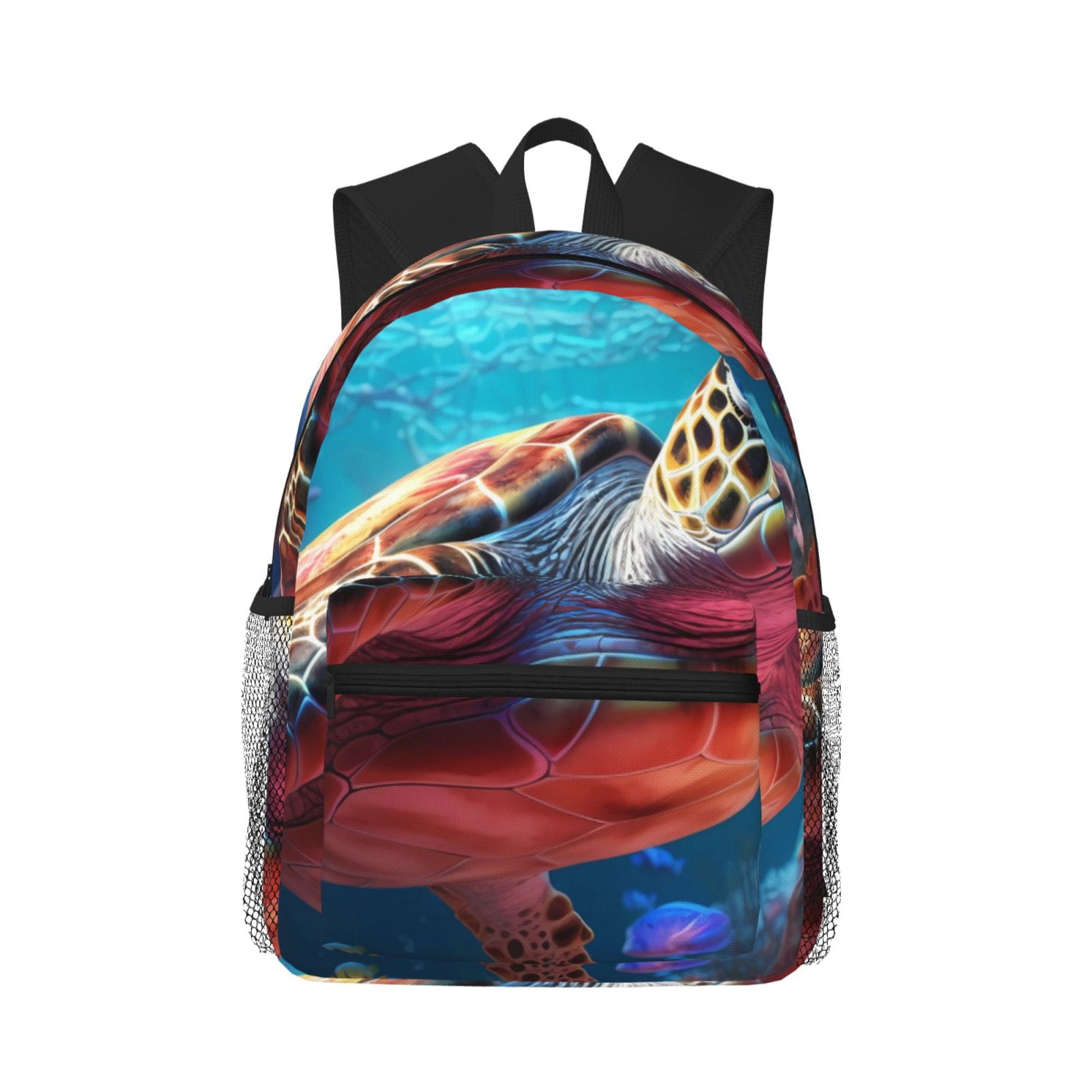 Fuzoiu Colorful Ocean Sea Turtle Print School Backpack for Teens,Large ...