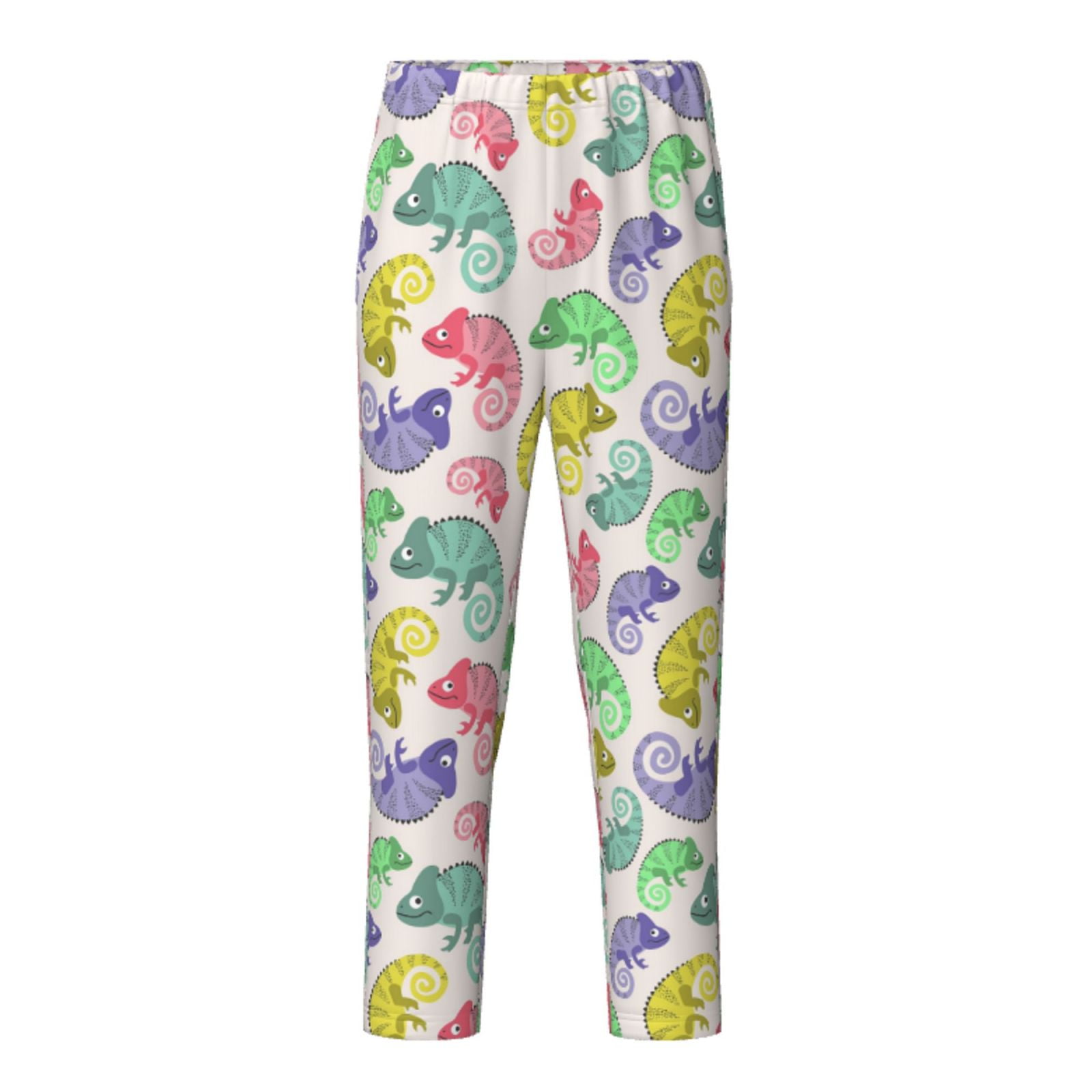 Fuzoiu Colorful Pattern With Cute Chameleons Print Teenagers' Pajama ...