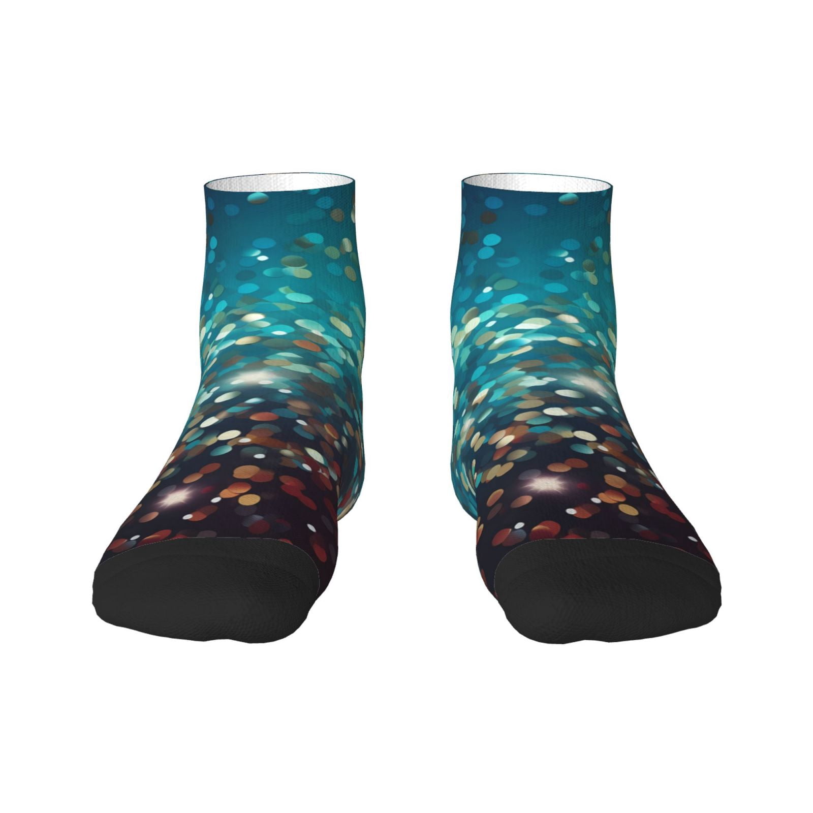 Fuzoiu Colorful Rainbow Glitter Print Adult Socks, Crew Moisture ...