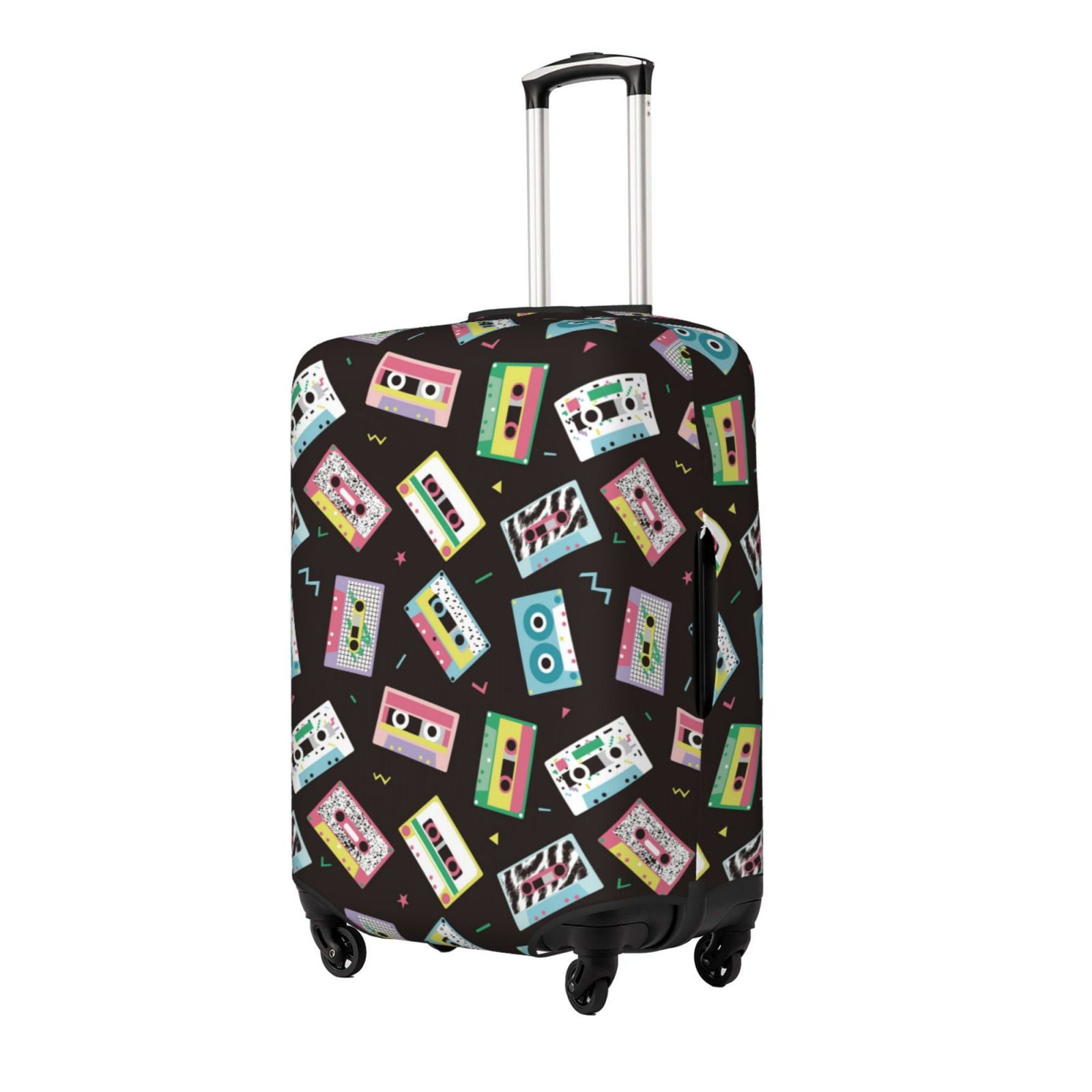Fuzoiu Colorful Retro Tape Print Suitcase Cover,Washable Luggage Covers ...