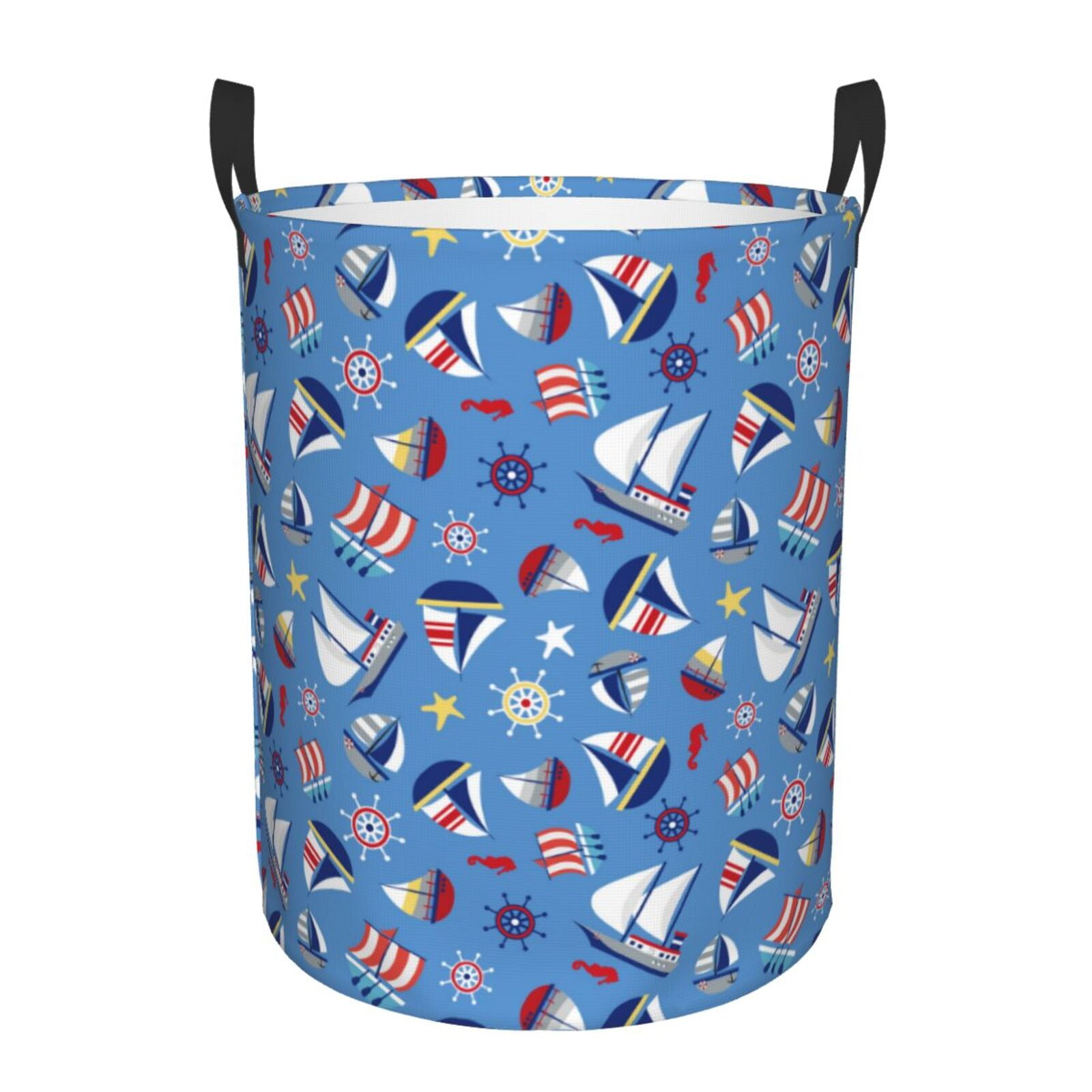 Fuzoiu Colorful Sailing Ship Print Circular Hamper,Laundry Basket with ...