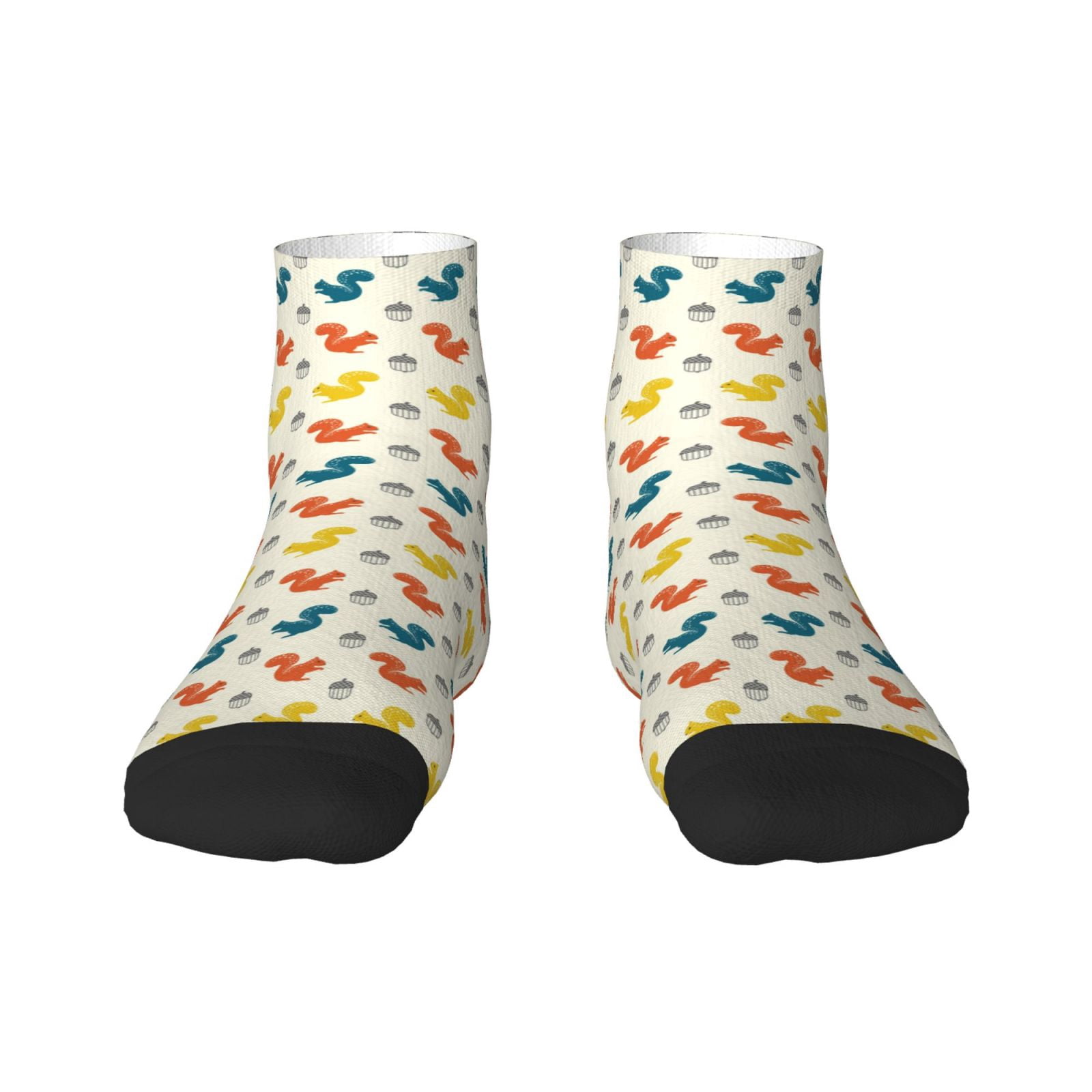 Fuzoiu Colorful Squirrel Print Adult Socks, Crew Moisture-wicking Socks ...