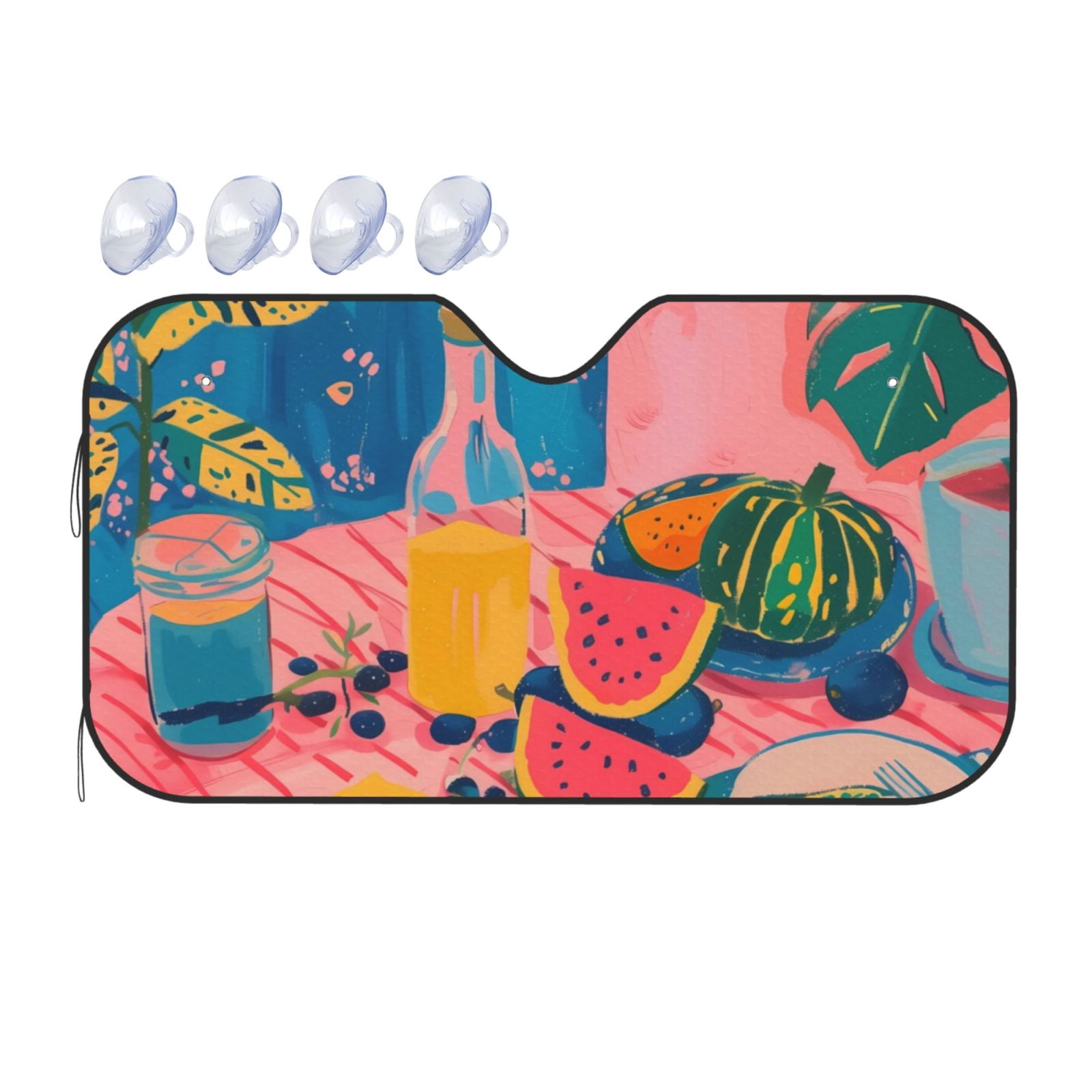 Fuzoiu Colorful Summer Fruit Table Print Car Windshield Sunshade ...