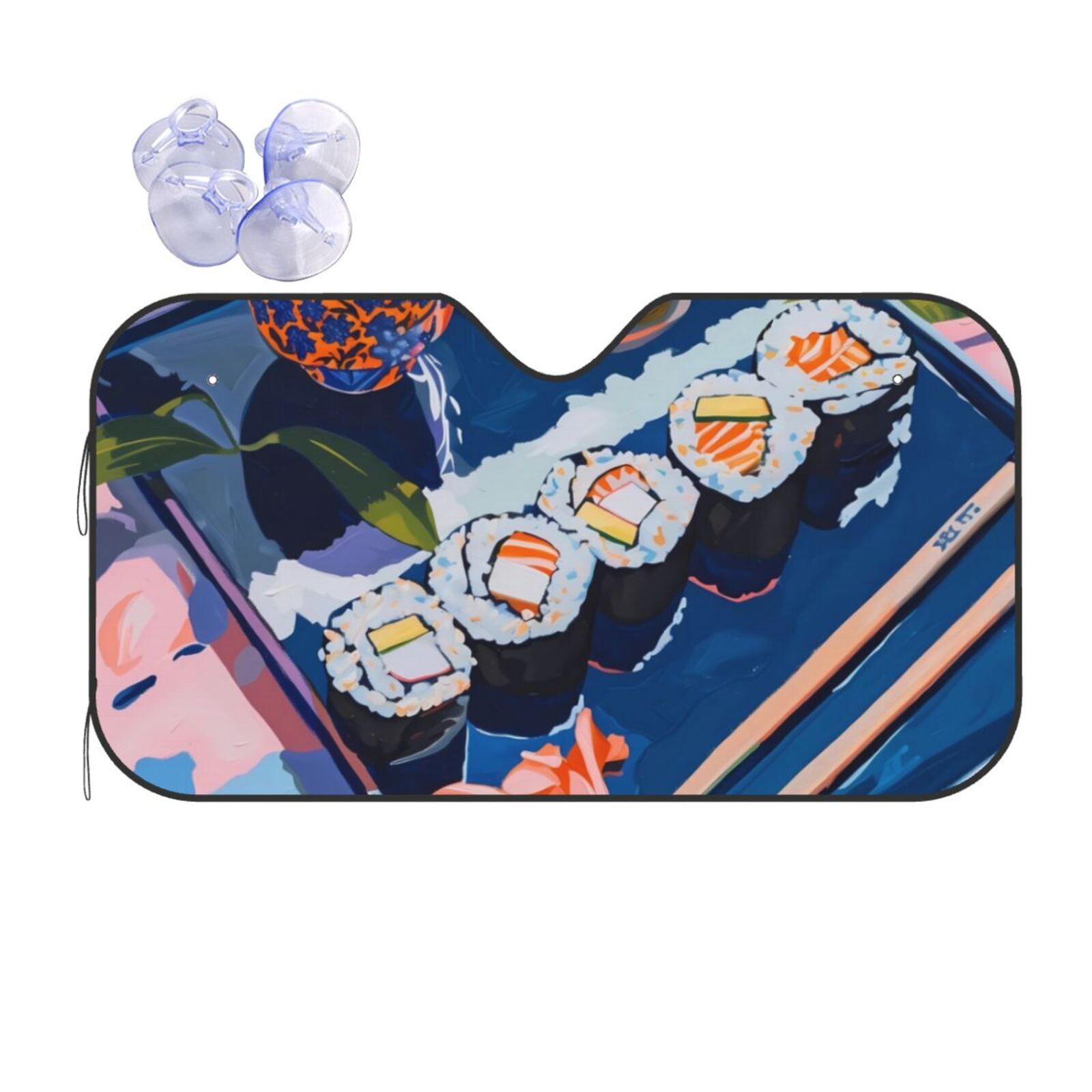 Fuzoiu Colorful Sushi Food Art Print Car Windshield Sun Shade,Block Uv ...