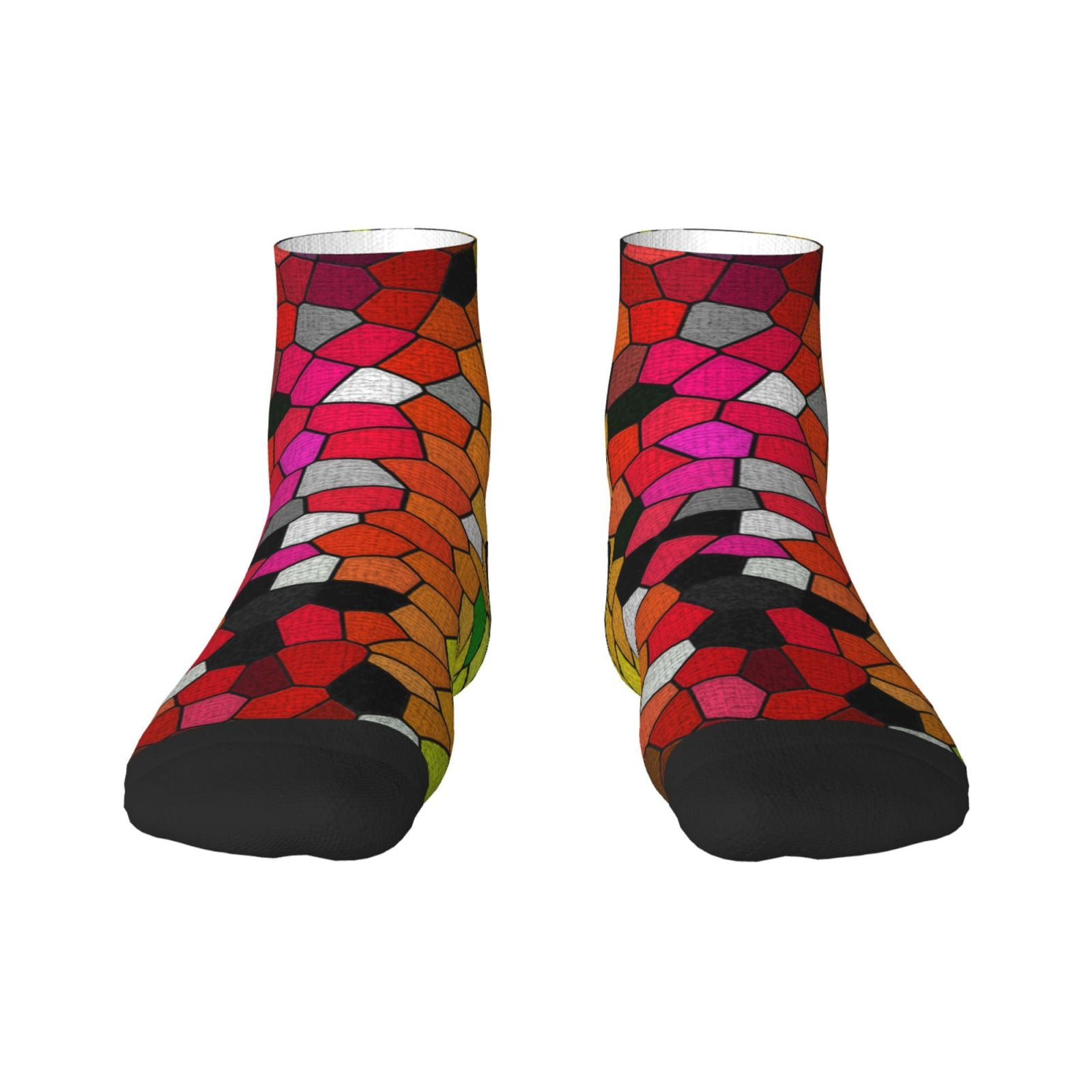Fuzoiu Colorful Tie Dye Stained Glass 1 Print Adult Socks, Crew ...
