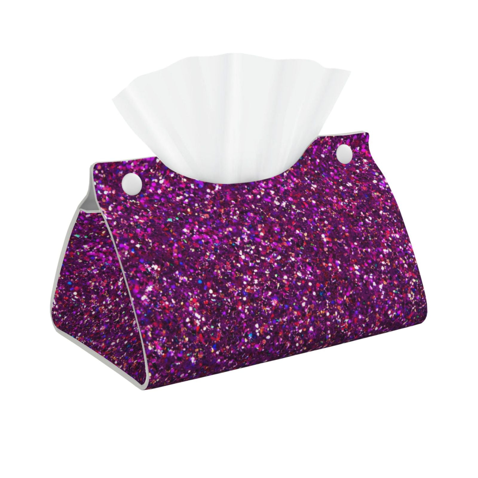 Fuzoiu Colourful Glitter Print Tissue Box Cover, PU Leather Tissue ...