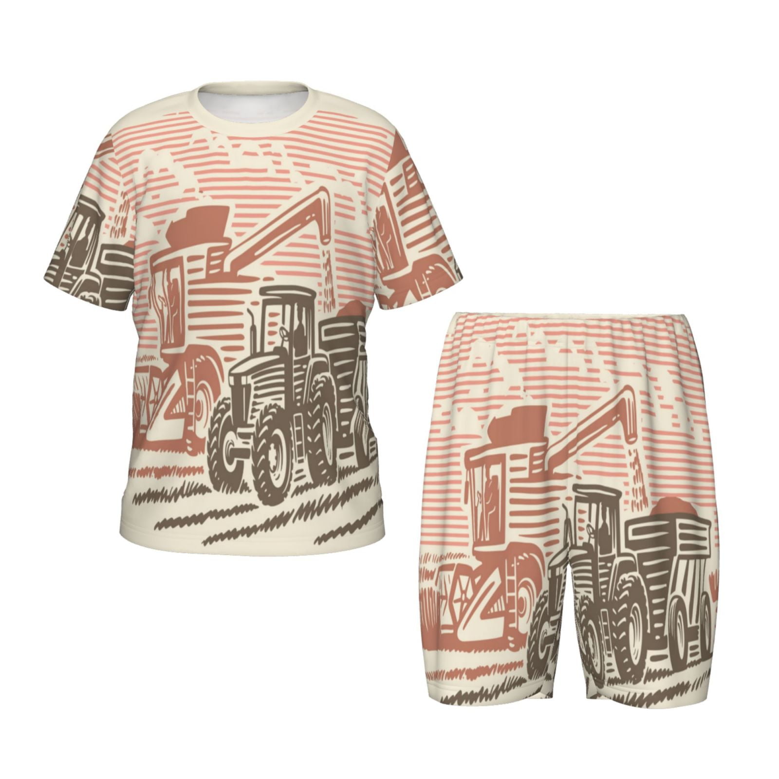 Fuzoiu Combine harvester working with tractor Print Boys Girls Pjs ...