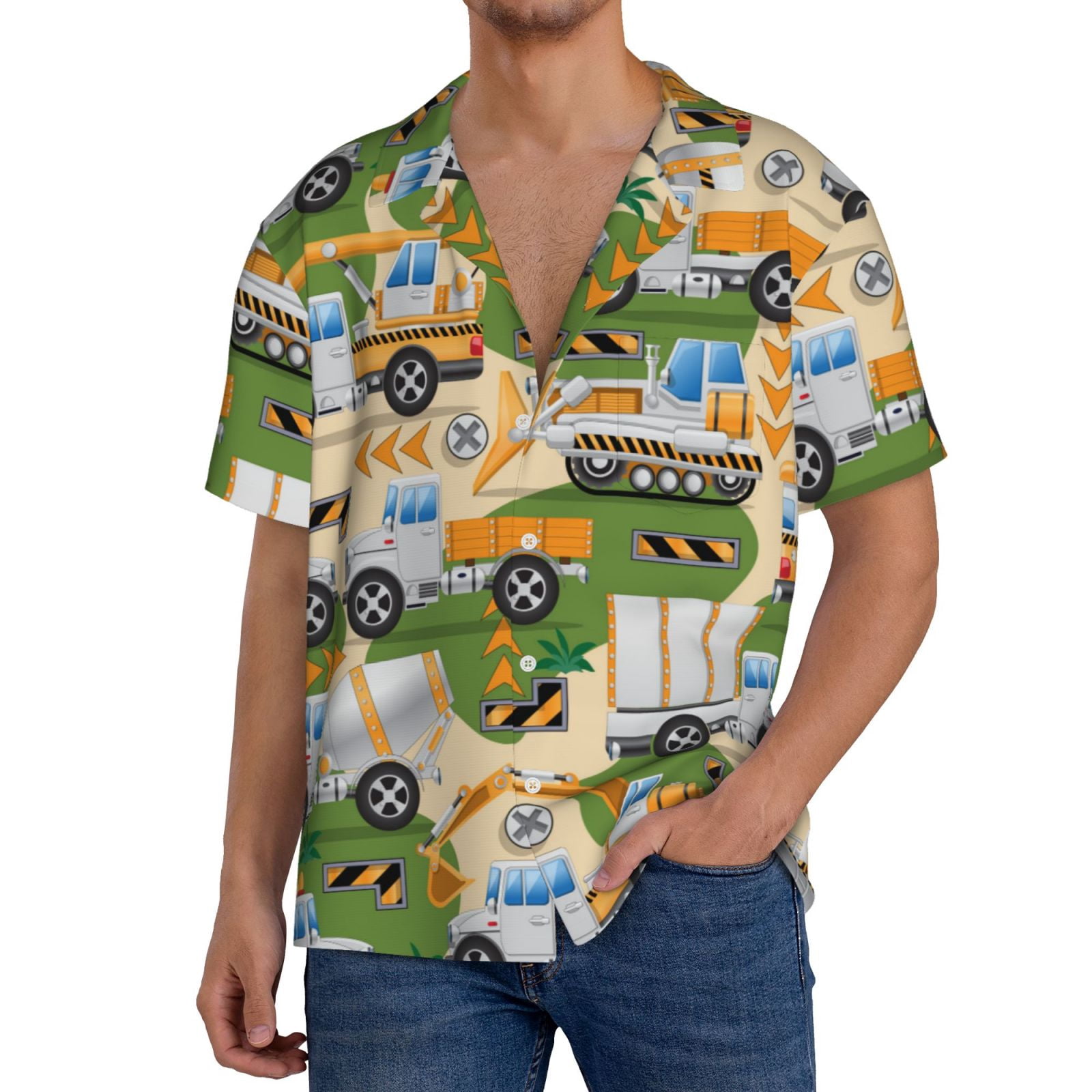 Fuzoiu Construction Machinery1 Print Men's Casual Short,Men's Short ...