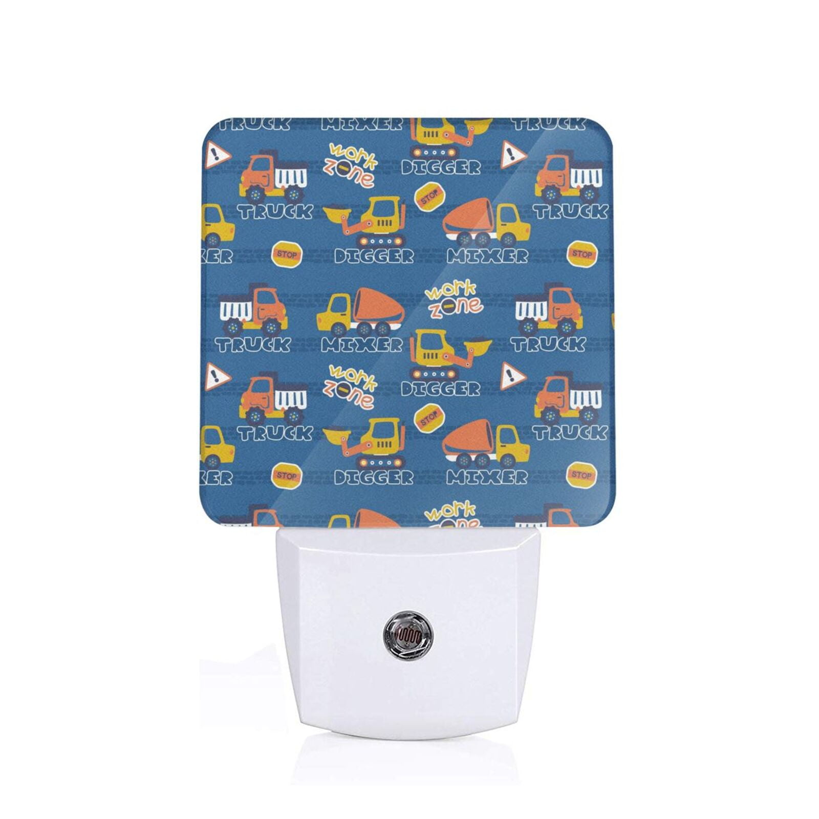 Fuzoiu Construction Vehicles Print Dusk to Dawn LED Night Light with ...