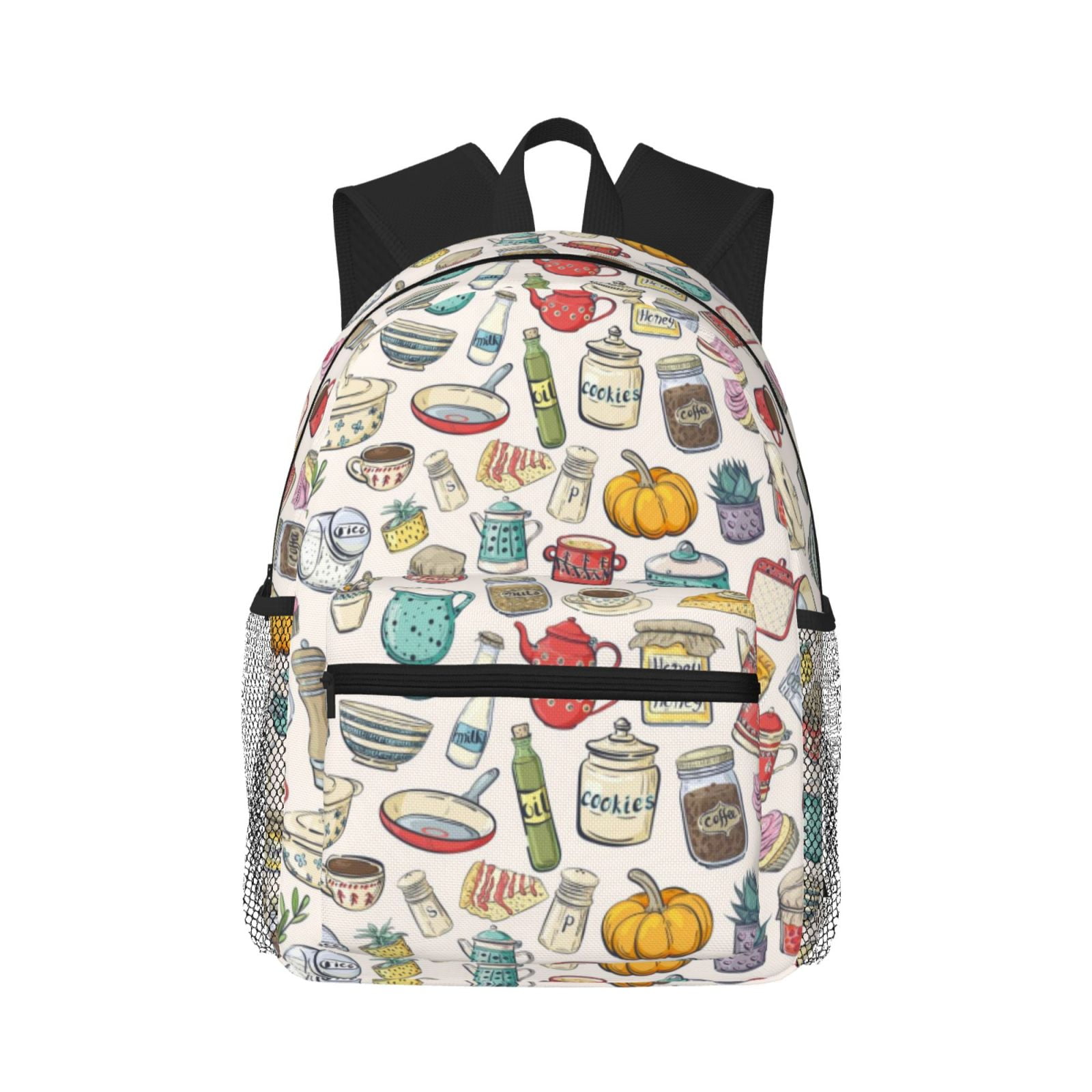 Fuzoiu Cooking Utensils Print School Backpack for Teens,Large Bookbag ...