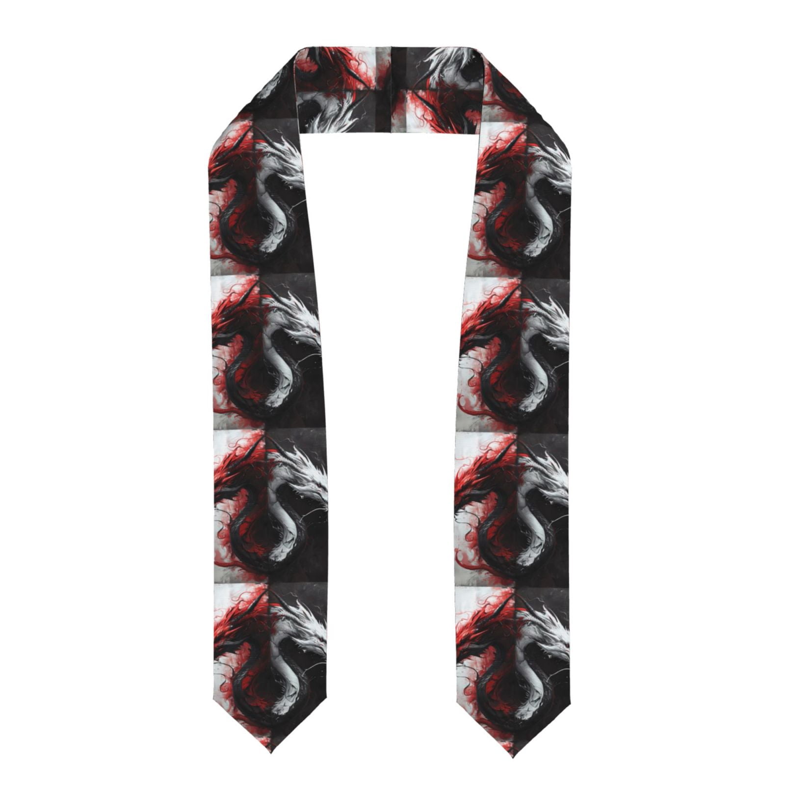 Fuzoiu Cool Black And White Dragon Print Graduation Sash,Graduation ...