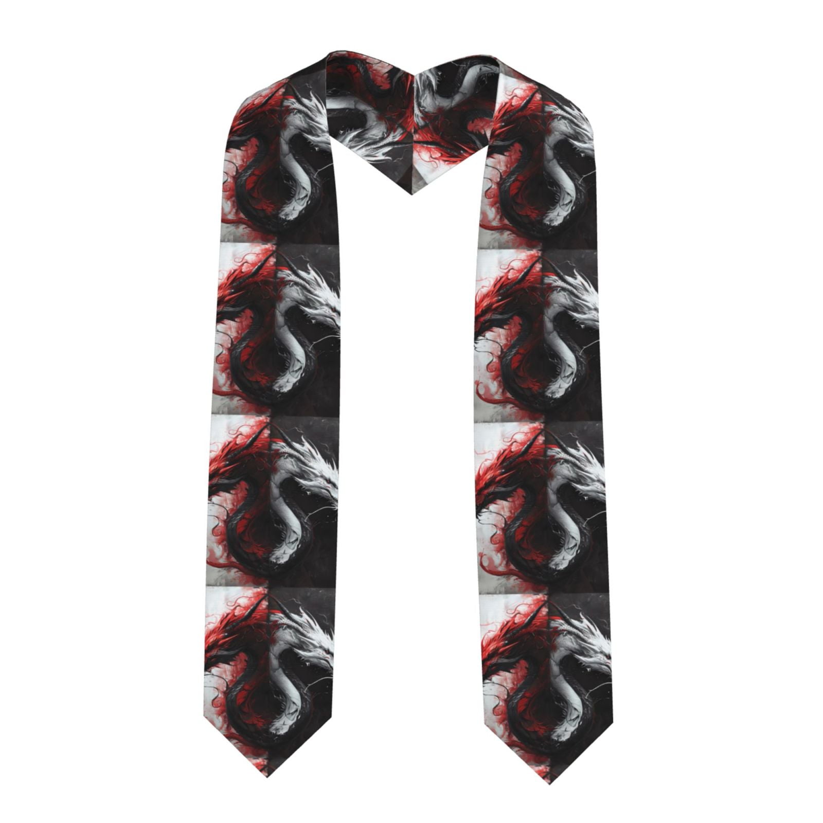 Fuzoiu Cool Black And White Dragon Print Graduation Sash,Graduation ...