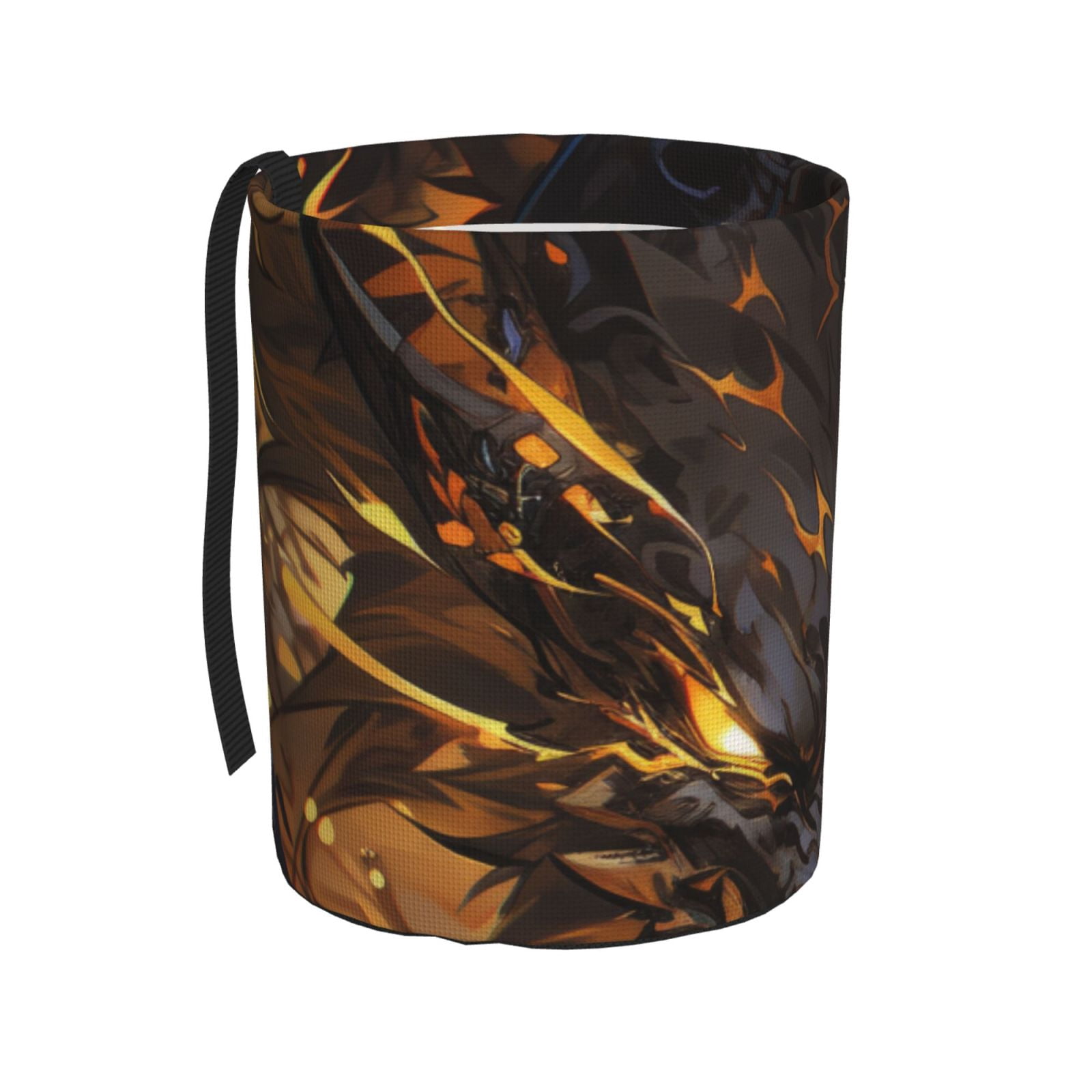 Fuzoiu Cool Black Gold Dragon Print Car Trash Can,Leakproof Car Trash ...