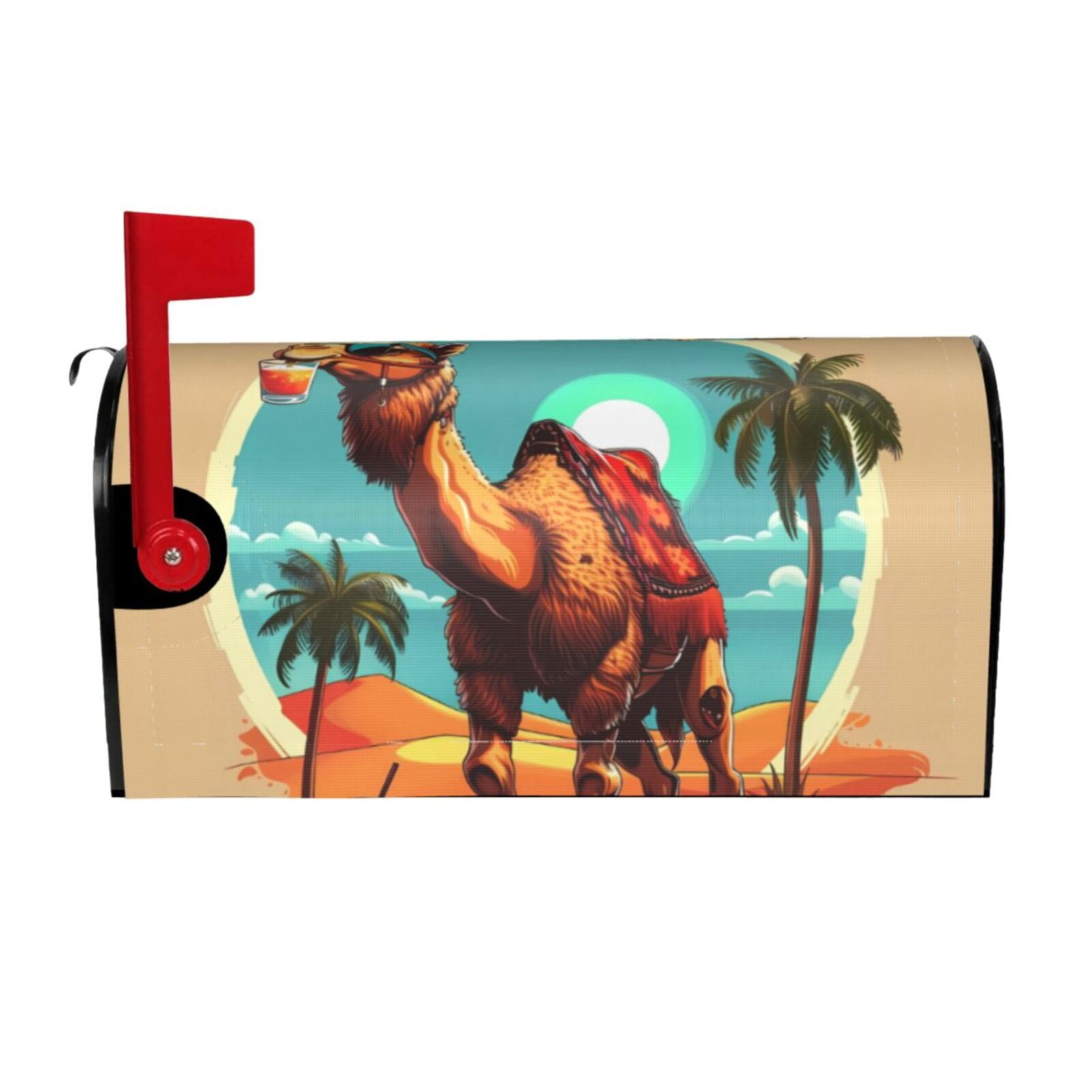 Fuzoiu Cool Camel Oasis Vibes Print Decorative Waterproof Mailbox Cover ...