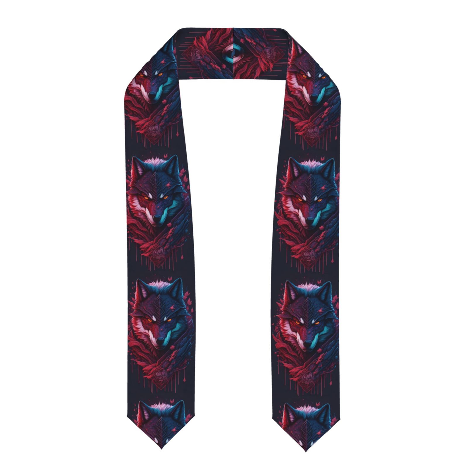 Fuzoiu Cool Wolf Head Print Graduation Sash,Graduation Stole,Unisex ...