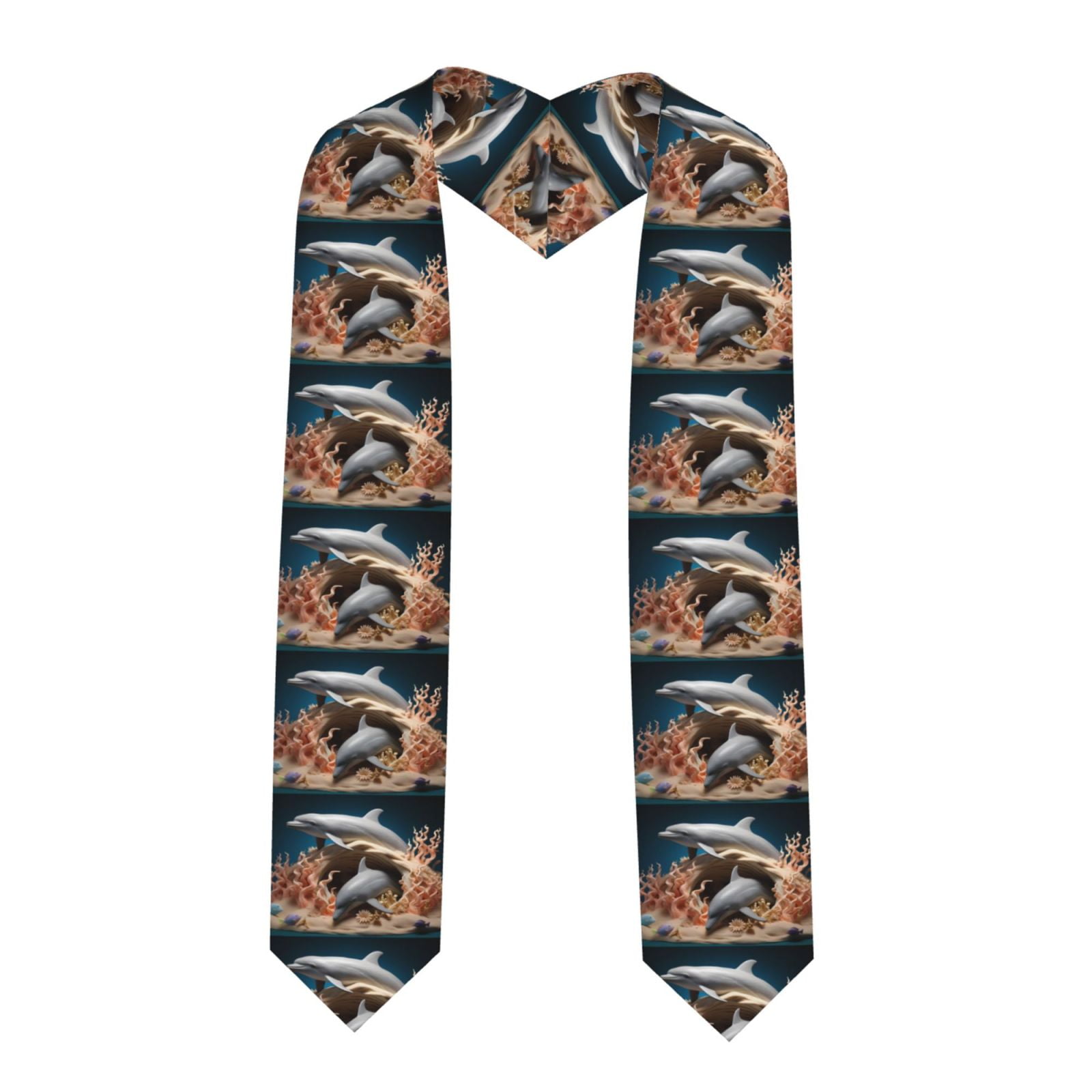 Fuzoiu Coral Fish Dolphin Print Graduation Sash,Graduation Stole,Unisex ...