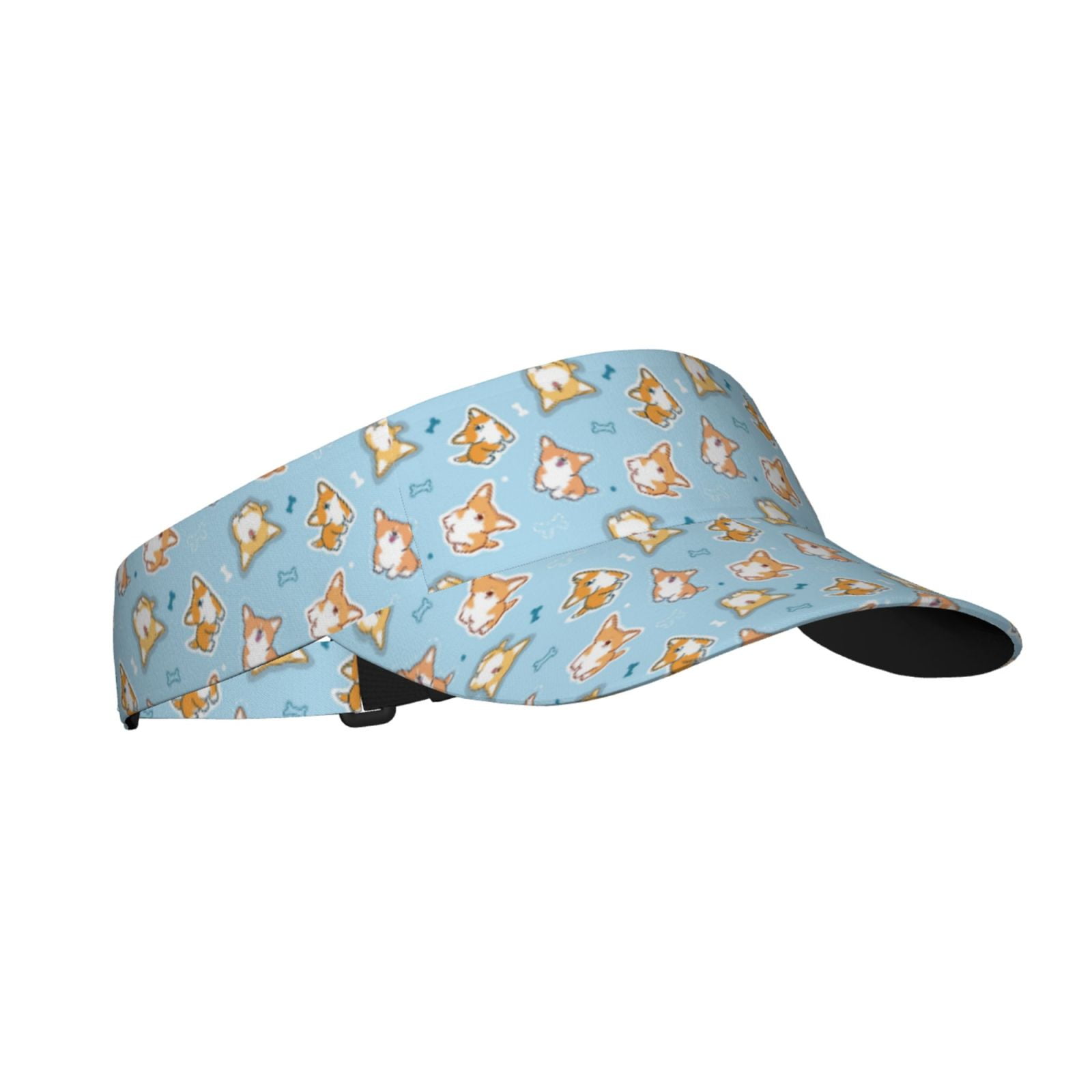Fuzoiu Corgi Dog 1 Print Adult Sunscreen Visor Cap,Adjustable Summer Cap for Men Women,Unisex ...