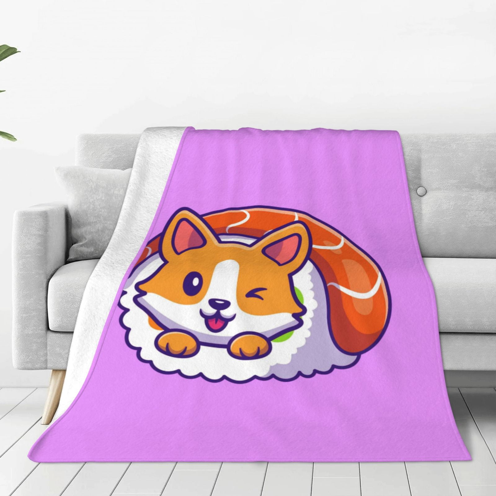 Fuzoiu Corgi In Sushi Roll Print Ultra-Soft Micro Fleece Blanket,All ...