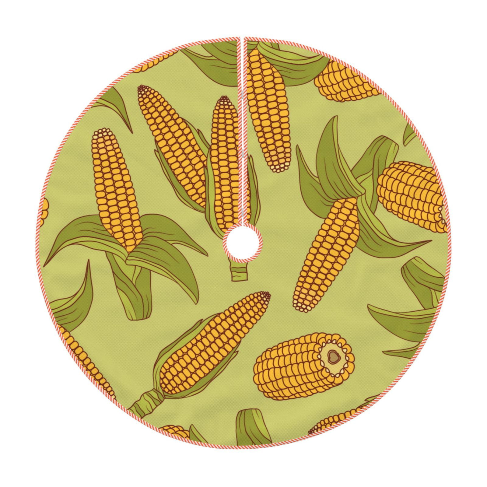 Fuzoiu Corn Print Christmas Tree Skirt,Xmas Christmas Decorations,Xmas ...