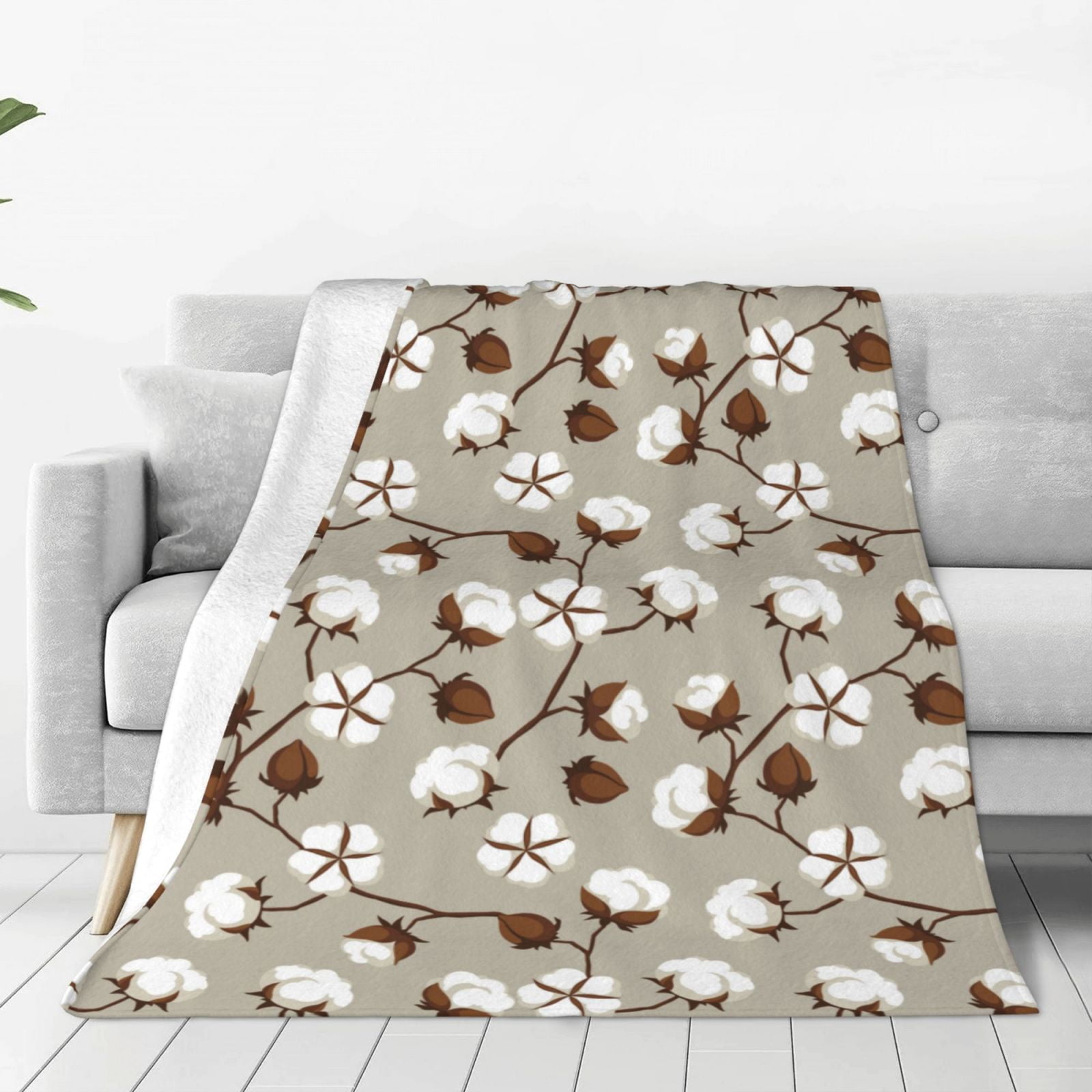 Fuzoiu Cotton Tree Print Ultra-Soft Micro Fleece Blanket,All Seasons ...