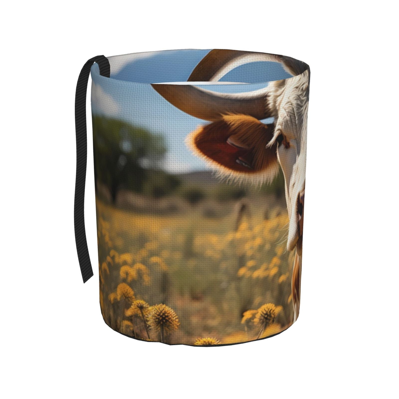 Fuzoiu Countryside Flower Cow Print Car Trash Can,Leakproof Car Trash ...