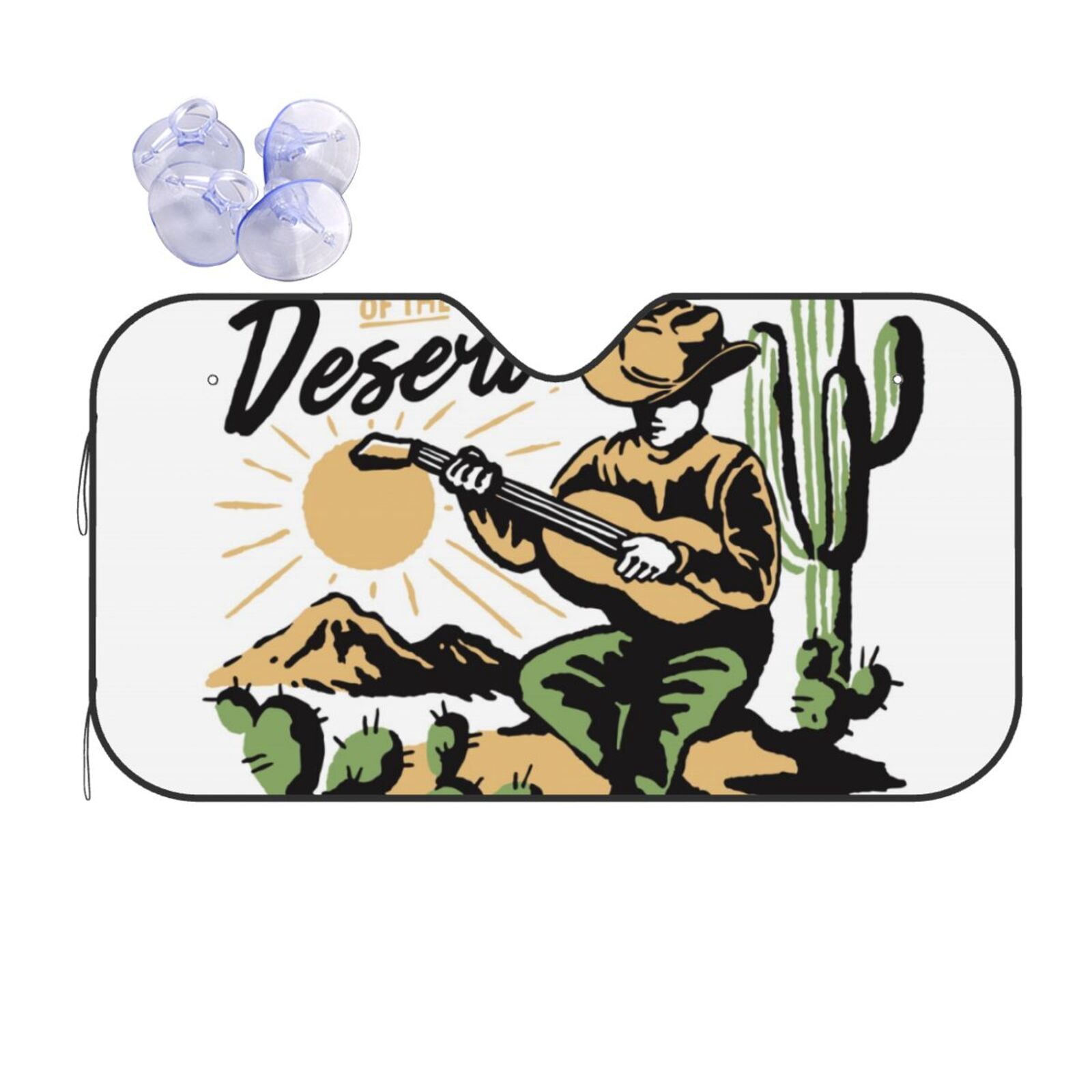 Fuzoiu Cowboy Playing Guitar Print Car Windshield Sun Shade,Block Uv ...