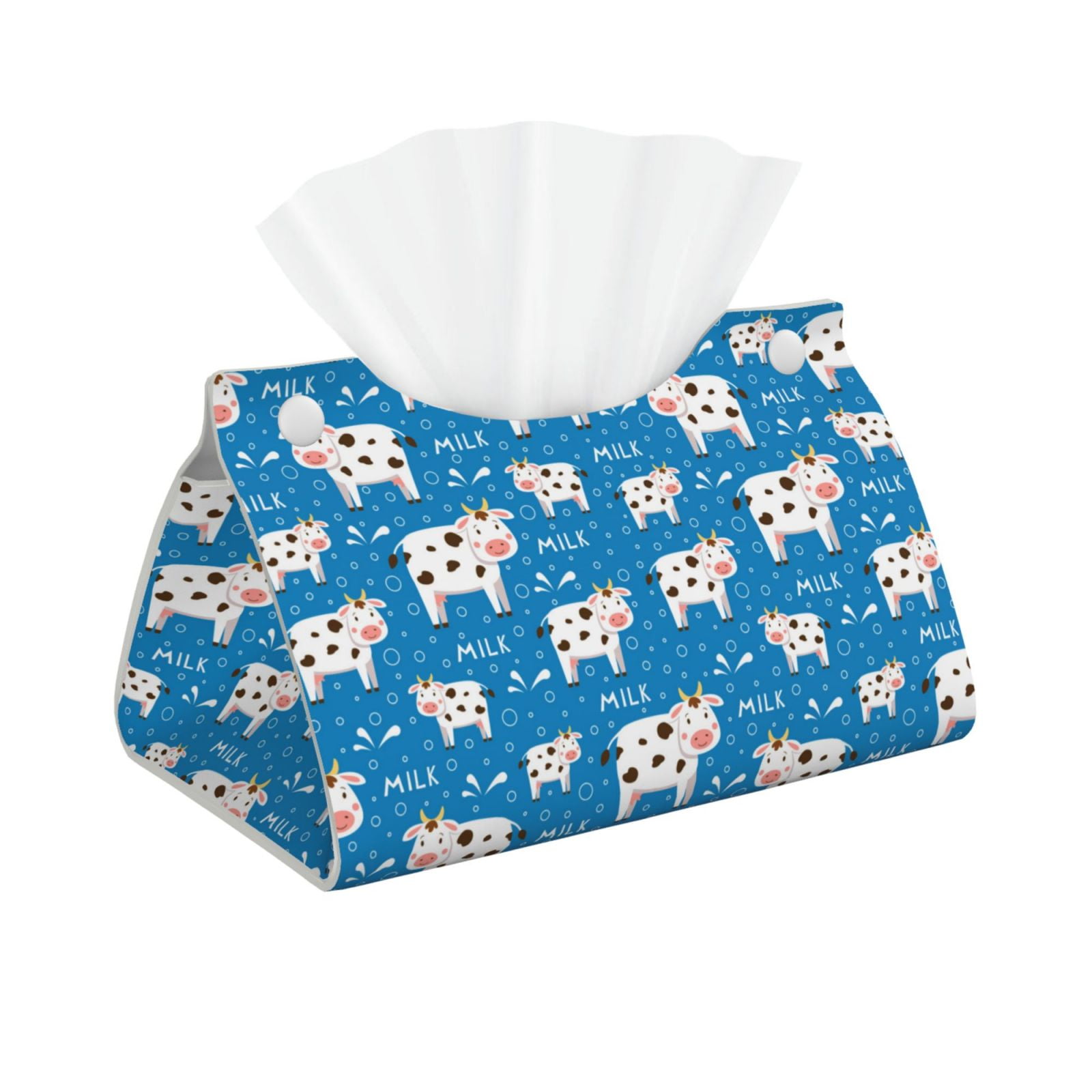 Fuzoiu Cows Milk Print Tissue Box Cover, PU Leather Tissue Holder ...