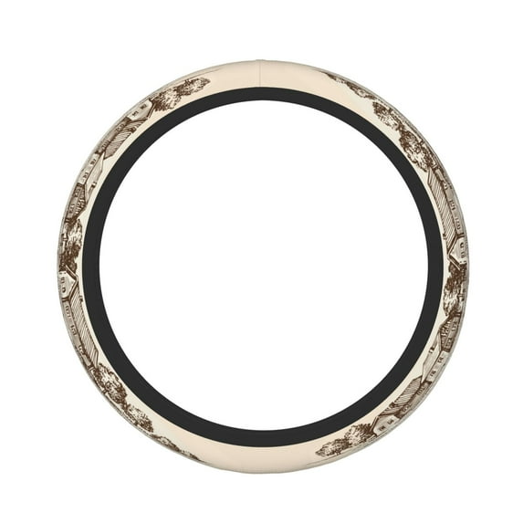 Fuzoiu Cows On The Farm Print Elastic Stretch Steering Wheel Cover ...