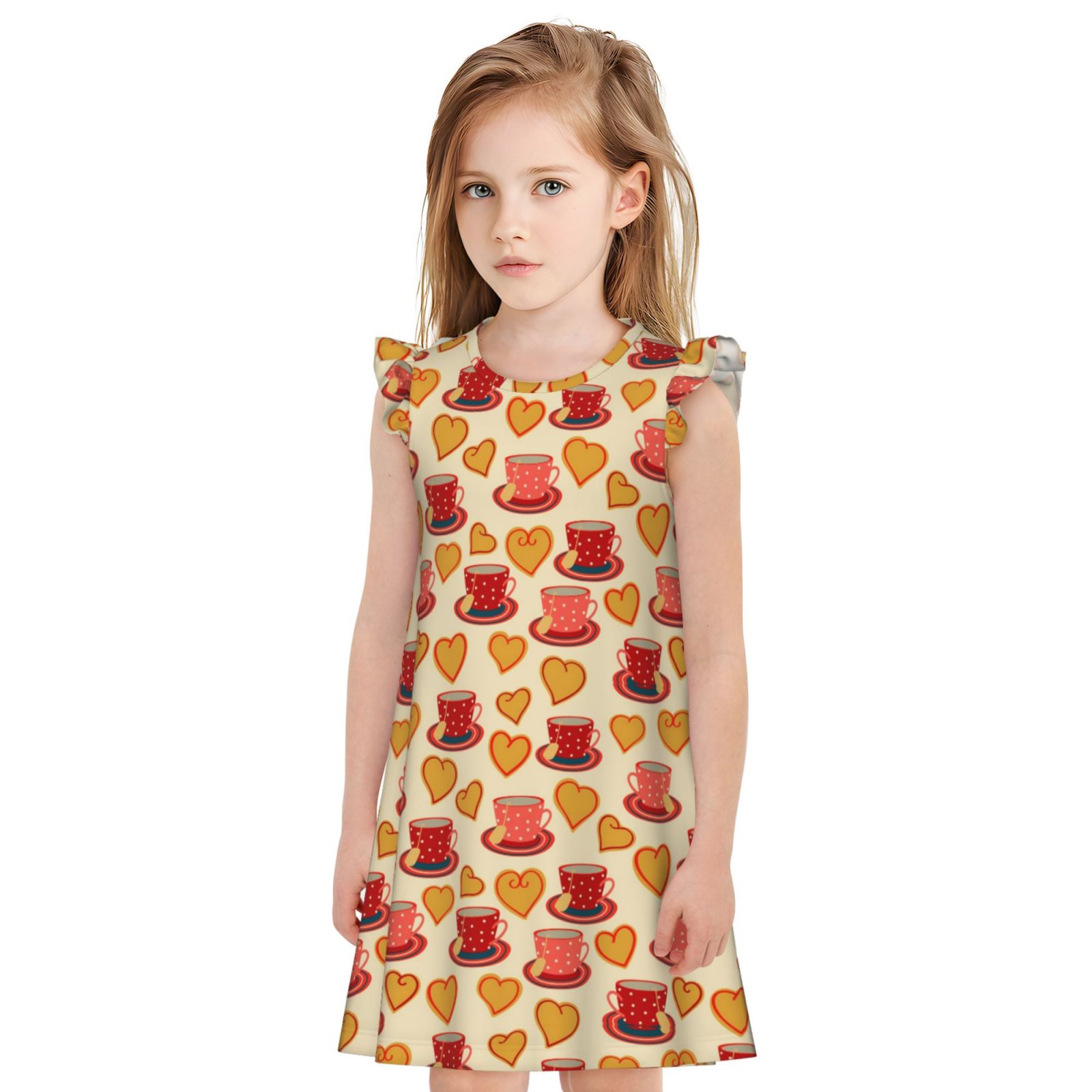 Fuzoiu Cups of Tea Print Girls' Nightgowns Pajamas Dress,Girls ...