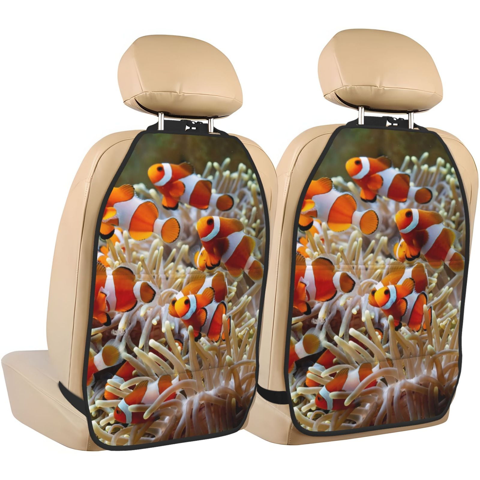 Fuzoiu Cute Anemone Fish Print 2 Pack Kick Mat Back Seat Protector With ...