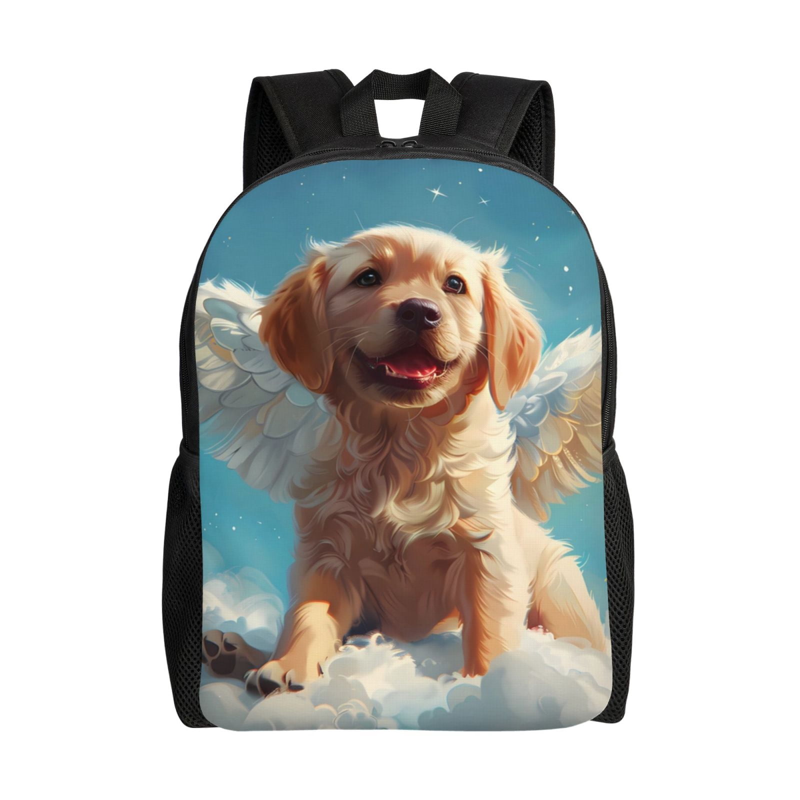 Fuzoiu Cute Angel Winged Dog Print Laptop Backpack,Work Business ...