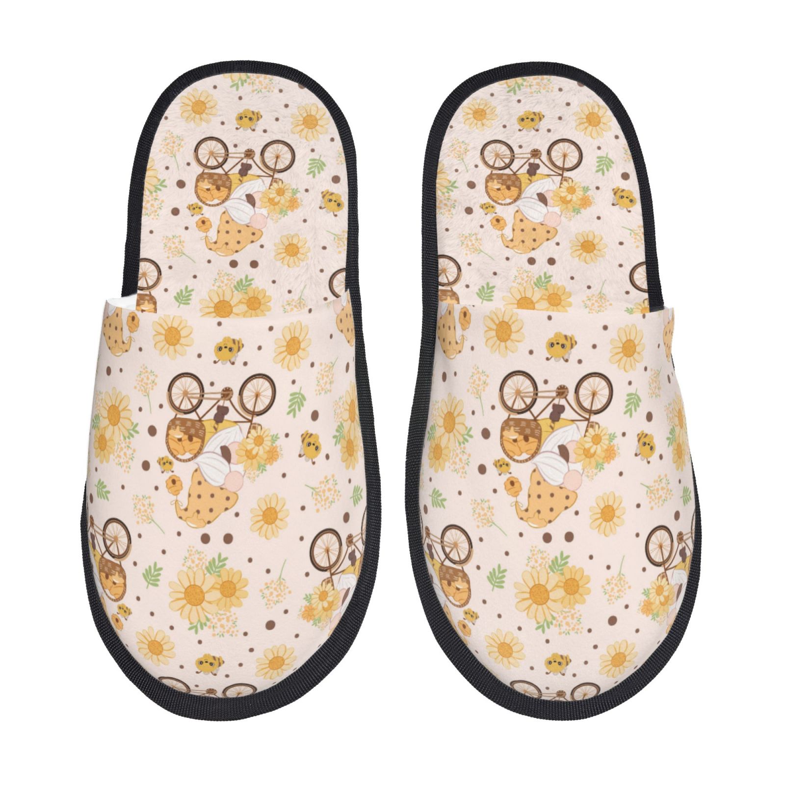 Fuzoiu Cute Bee Gnome Print Unisex Furry Slippers,Plush Indoor Shoes ...