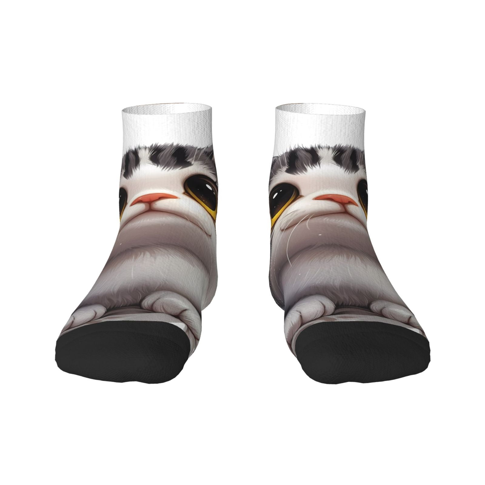 Fuzoiu Cute Cartoon Kitten Print Adult Socks, Crew Moisture-wicking ...