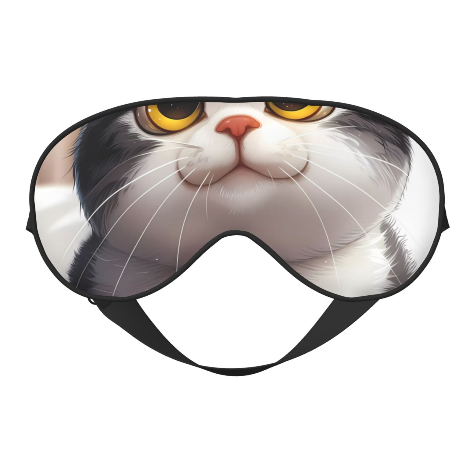 Fuzoiu Cute Cartoon Kitten Print Sleep Masks,Eye Masks with Adjustable ...