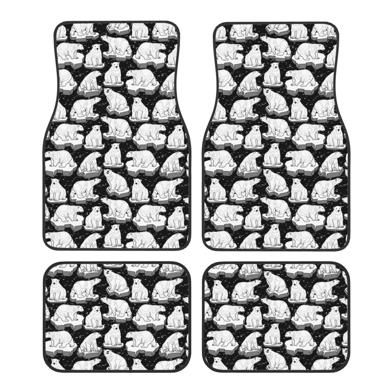 Fuzoiu Cute Cartoon Polar Bear Print Carpet Floor Mats for Car,Car Foot ...