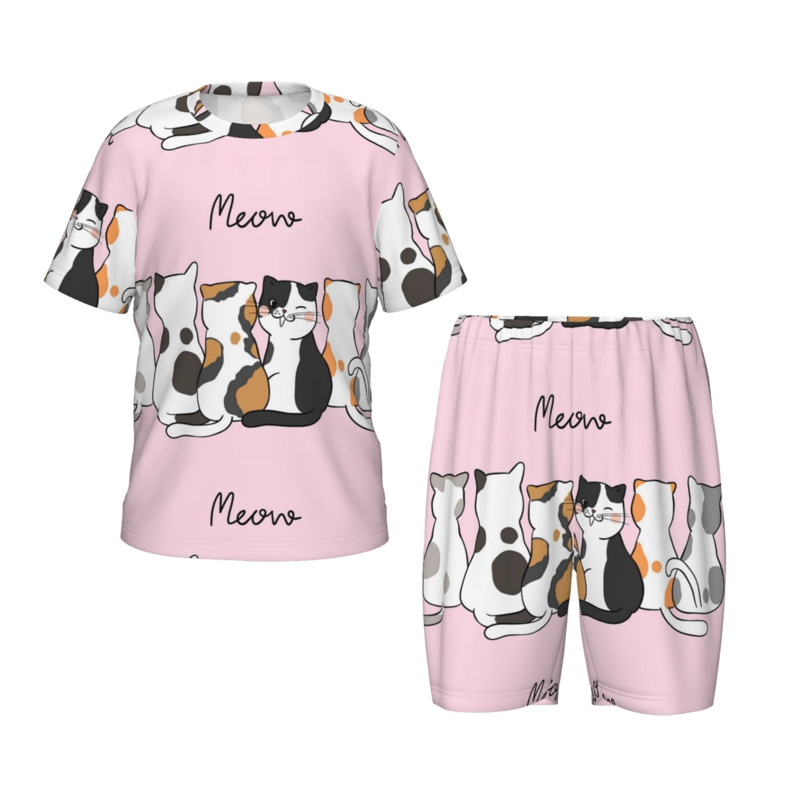 Fuzoiu Cute Cats Print Boys Girls Pjs Sleepwear,2 Piece Pajam,Comfy ...
