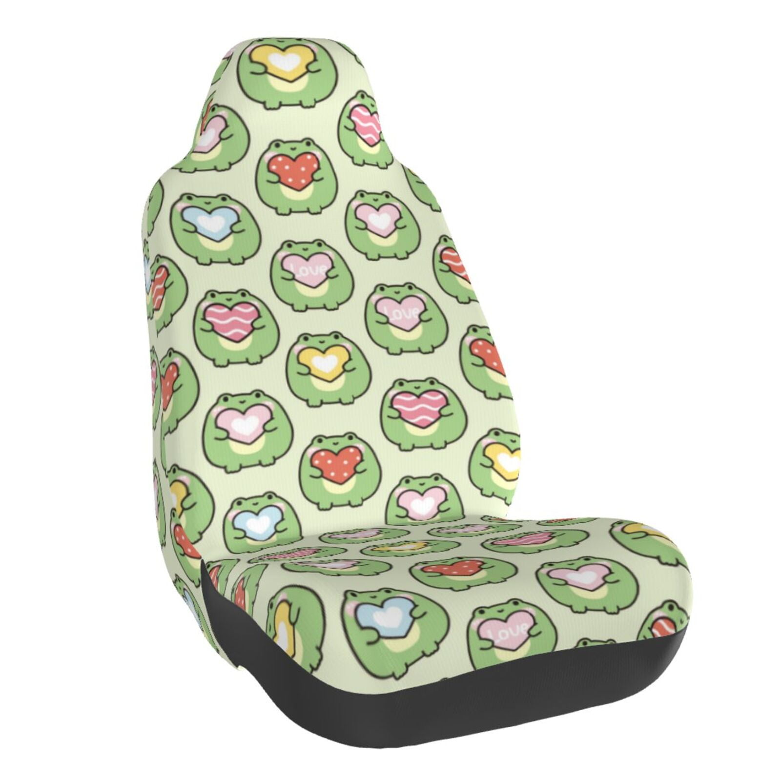 Fuzoiu Cute Chubby Frog Print Elastic Car Seat Covers Seat Cover