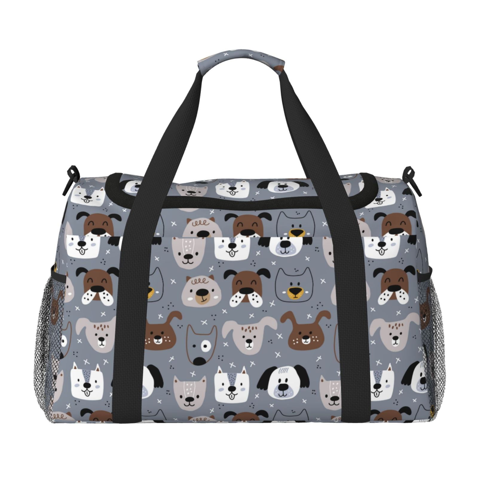 Fuzoiu Cute Dog Faces Print Travel Duffle Bag,Carry On Tote Bags,Duffel ...