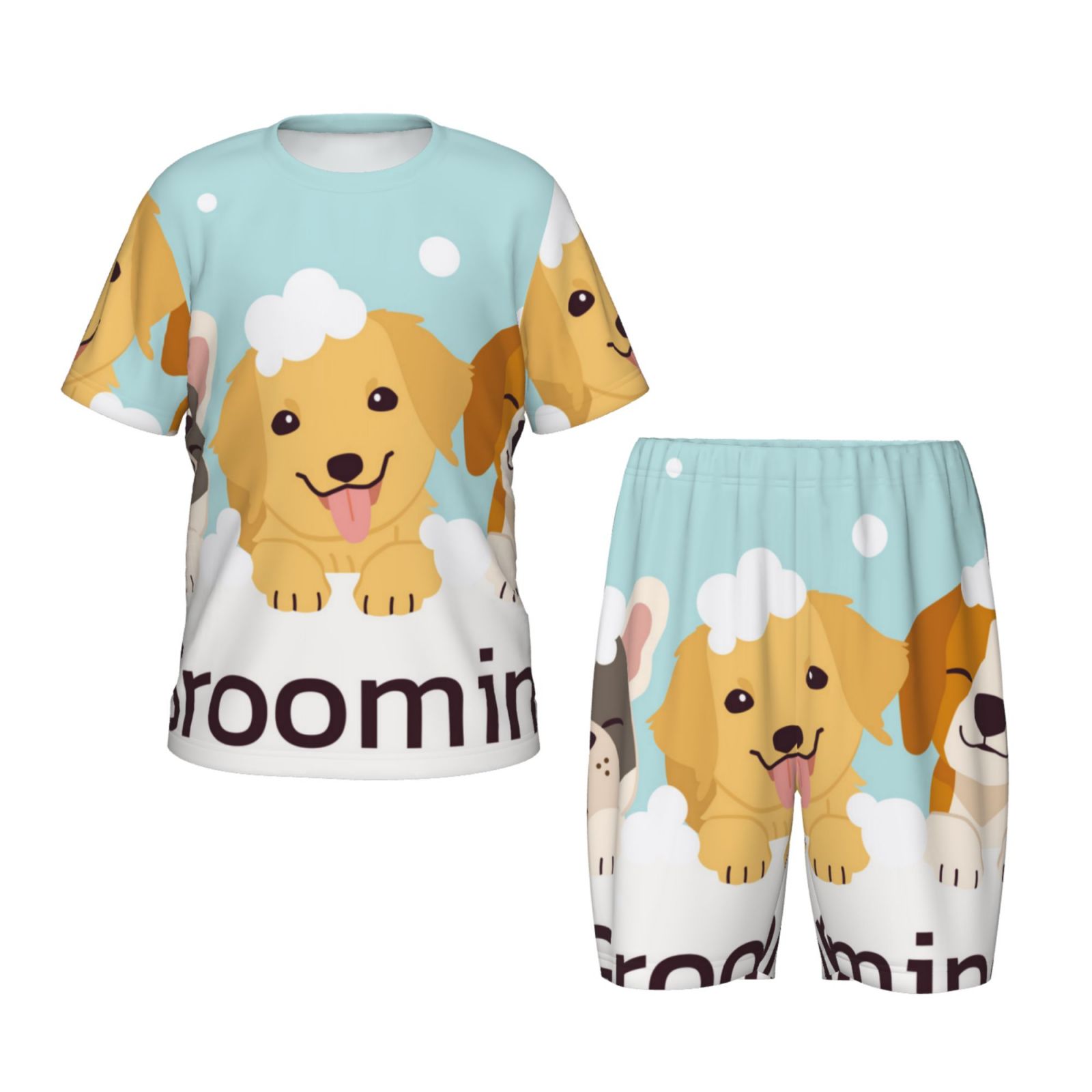 Fuzoiu Cute Dog In Bathtub1 Print Boys Girls Pjs Sleepwear,2 Piece ...