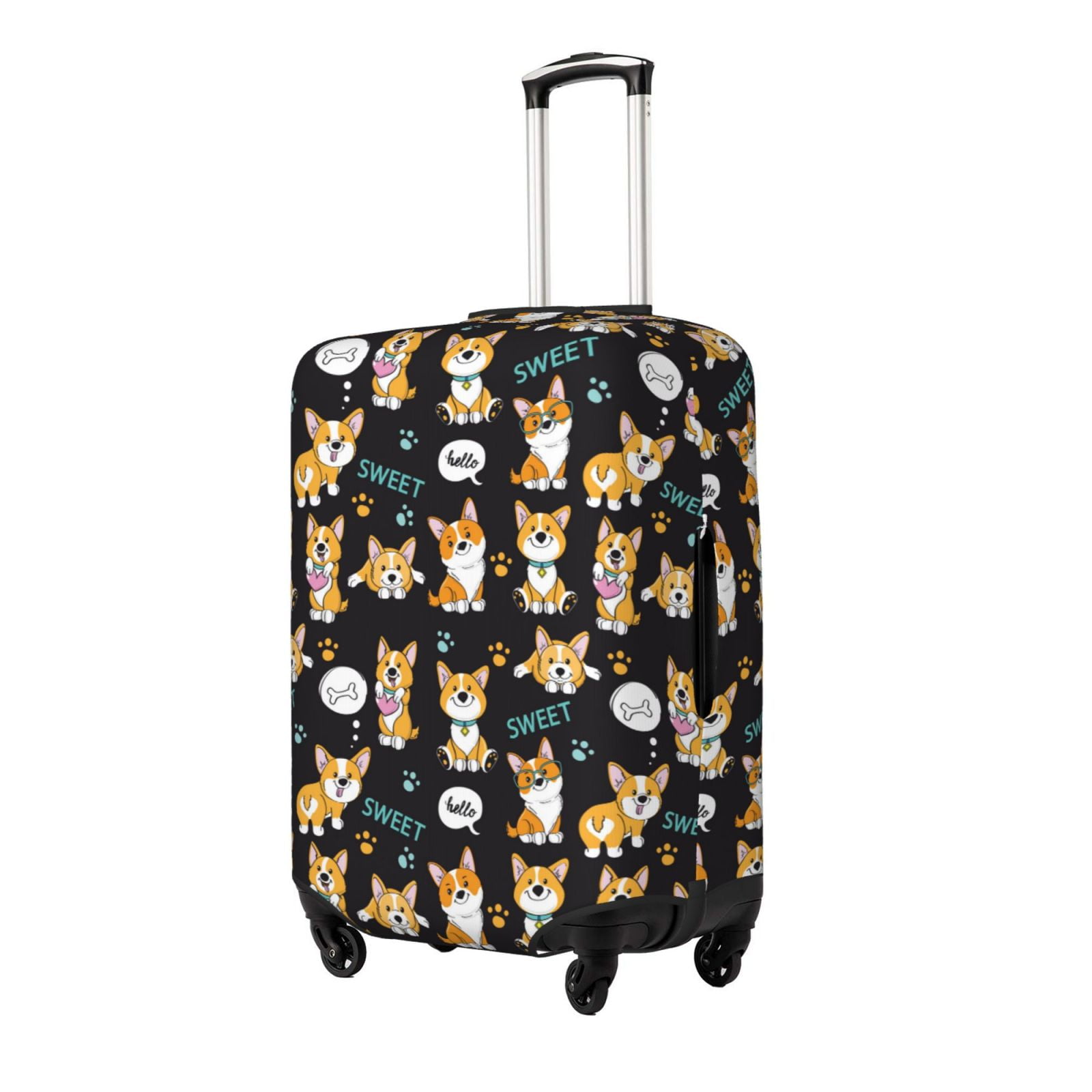 Fuzoiu Cute Dogs Corgi Print Suitcase Cover,Washable Luggage Covers for ...